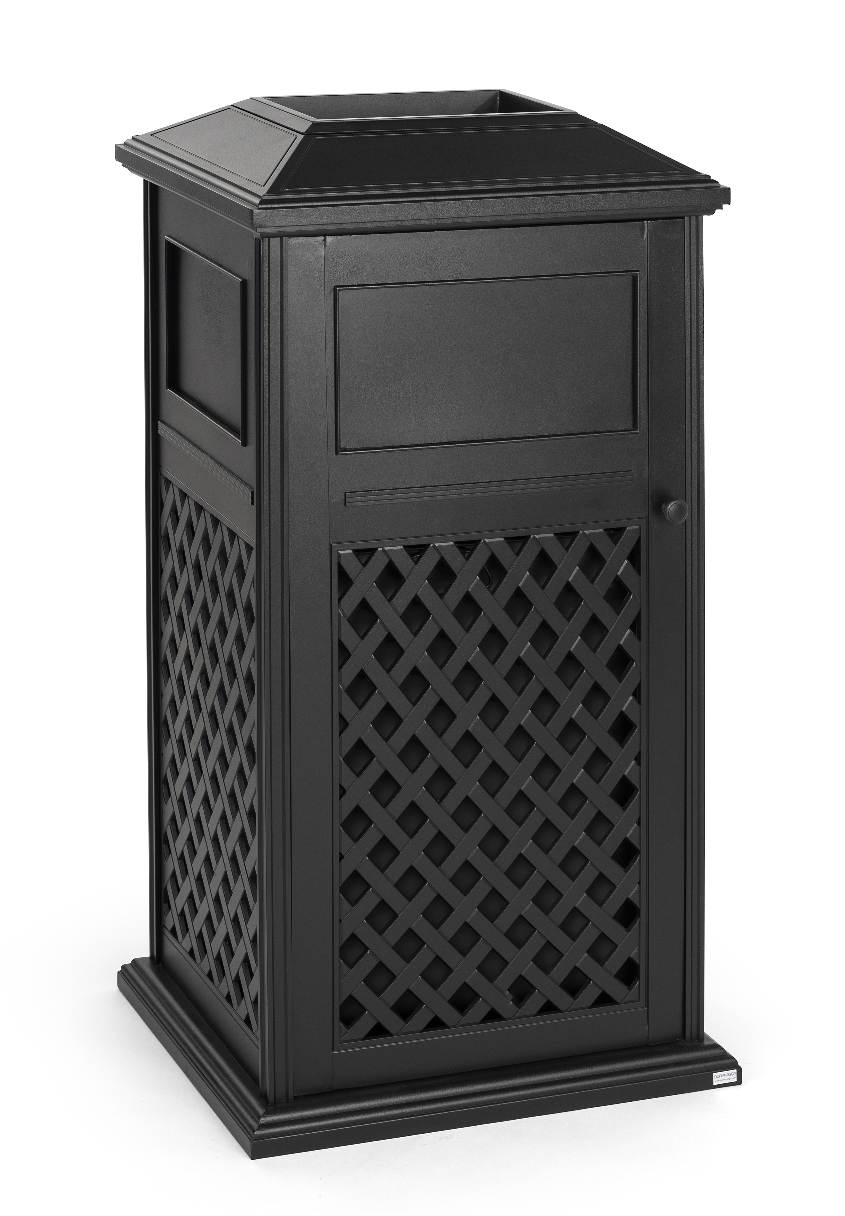 Aluminum Outdoor Dome Trash Receptacle | Four Panel Basket Weave ...