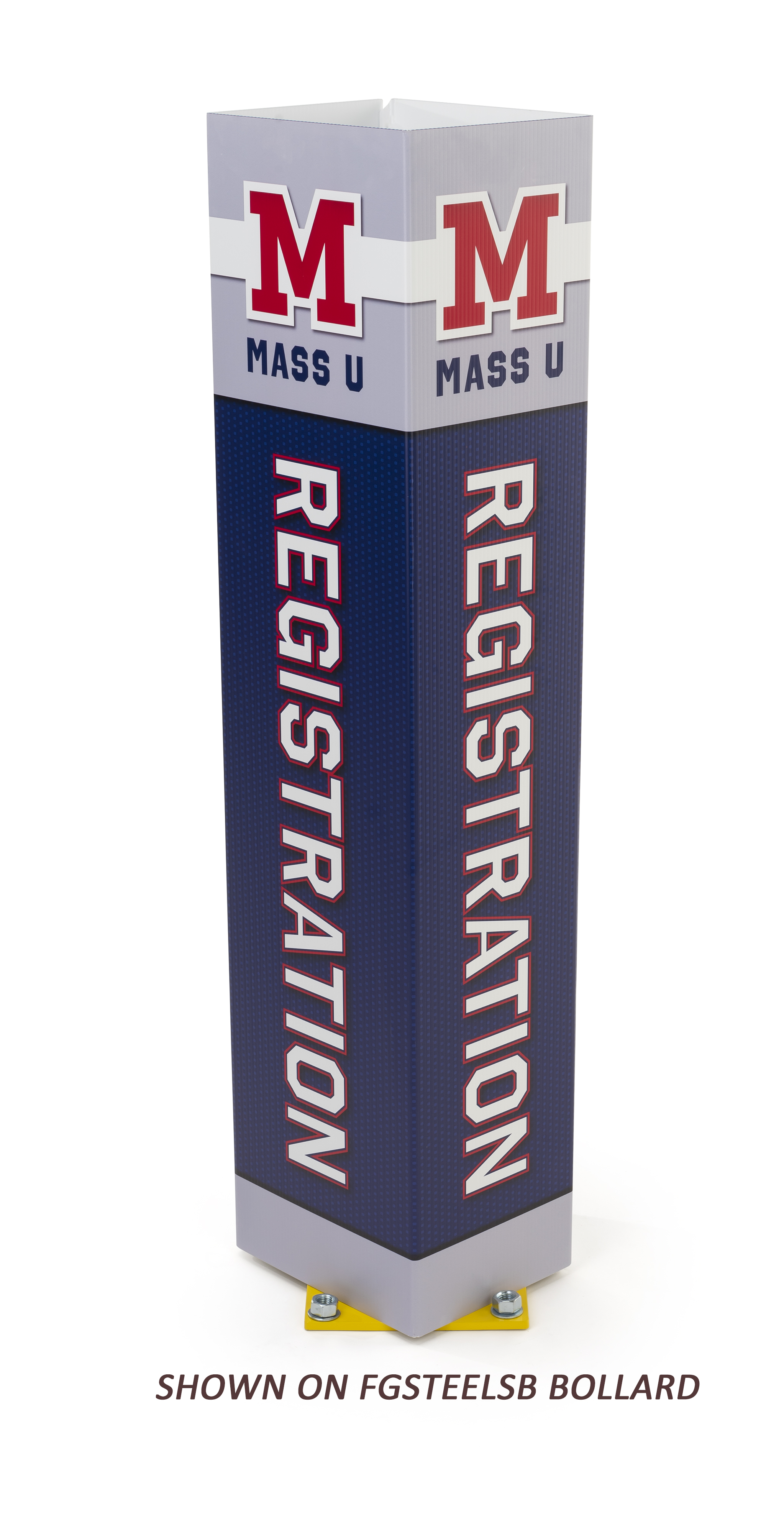 Square Advertising Bollard Sign | Four 52" Custom Printed Panels ...