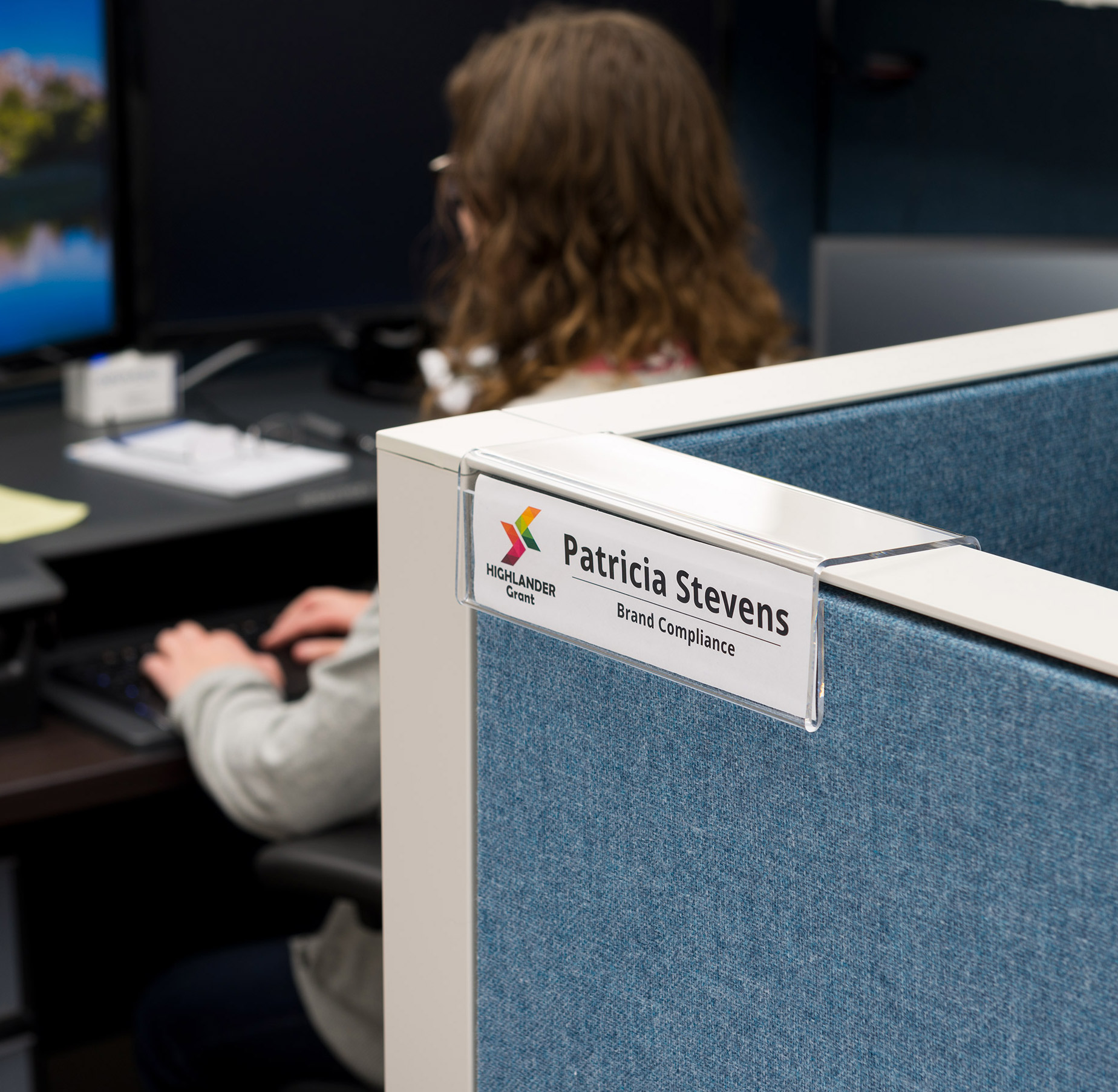 Acrylic Cubicle Name Plate Bracket | Double-sided, For 2.5” Walls ...