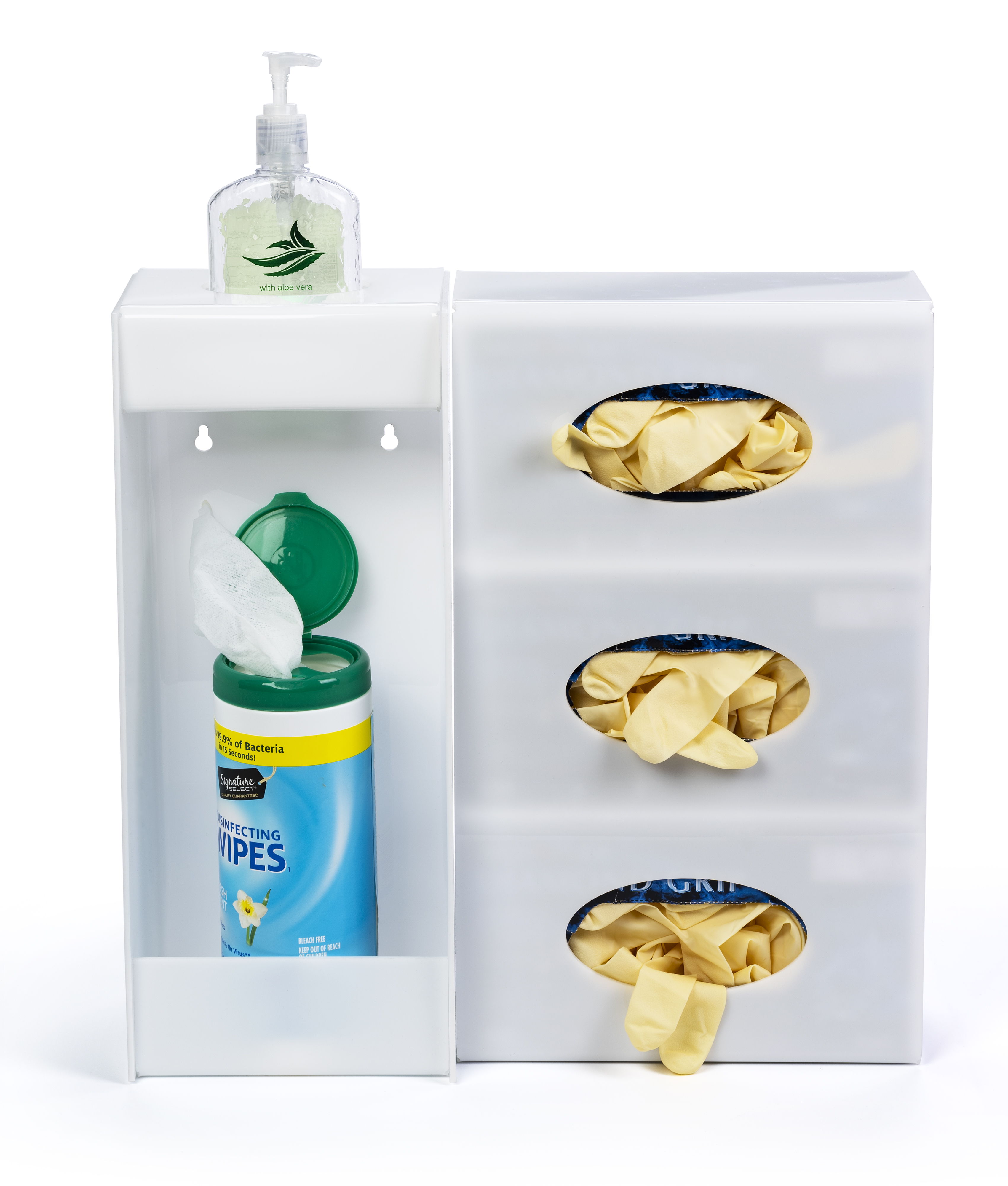 Wall Mounted Hygiene Supply Station | Holds PPE and Sanitizers ...