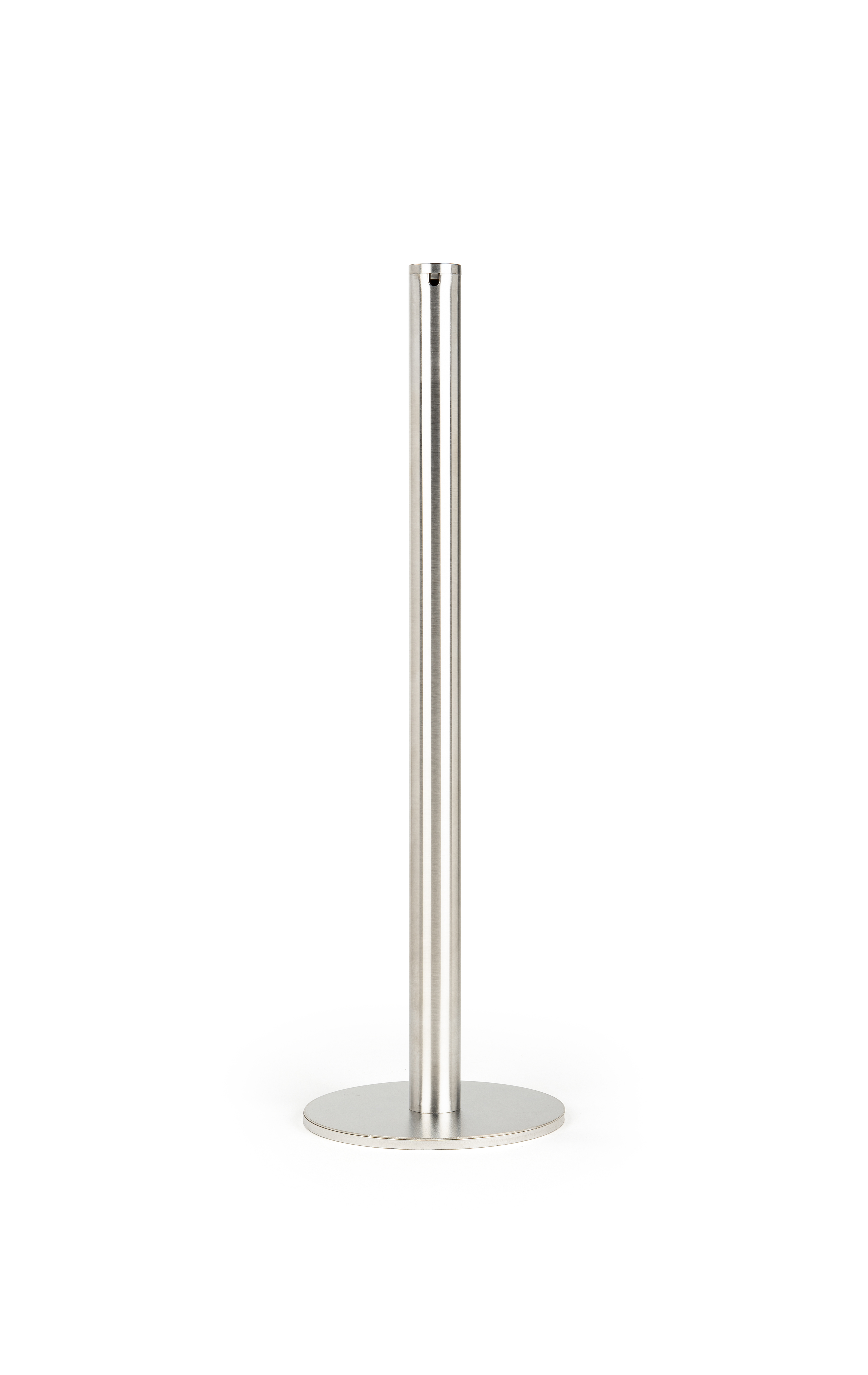 Fixed Post Art Gallery Stanchion | 16" High Brushed Silver | Displays2Go