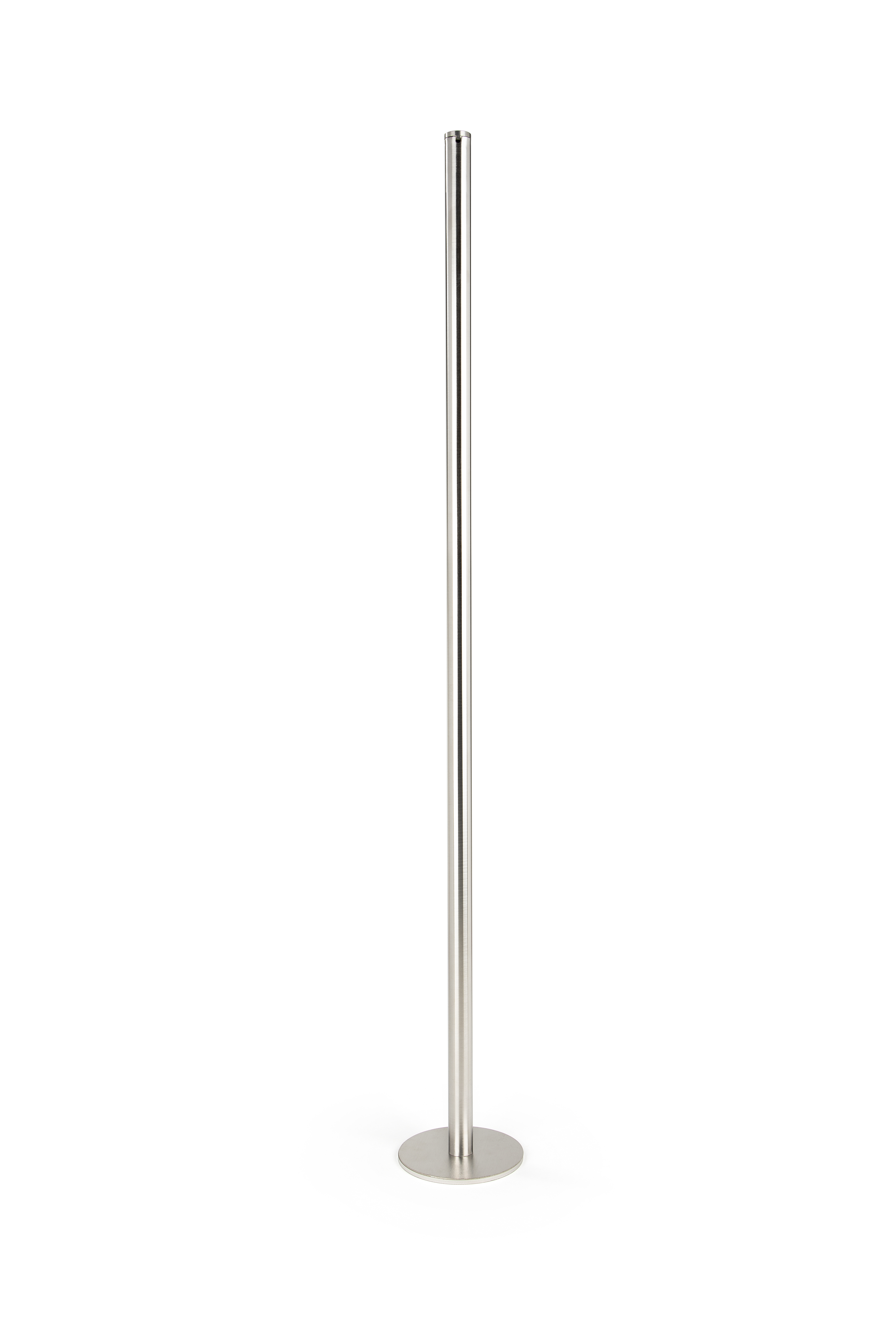 Art Gallery Fixed Floor Stanchion | 39" High Brushed Silver | Displays2Go
