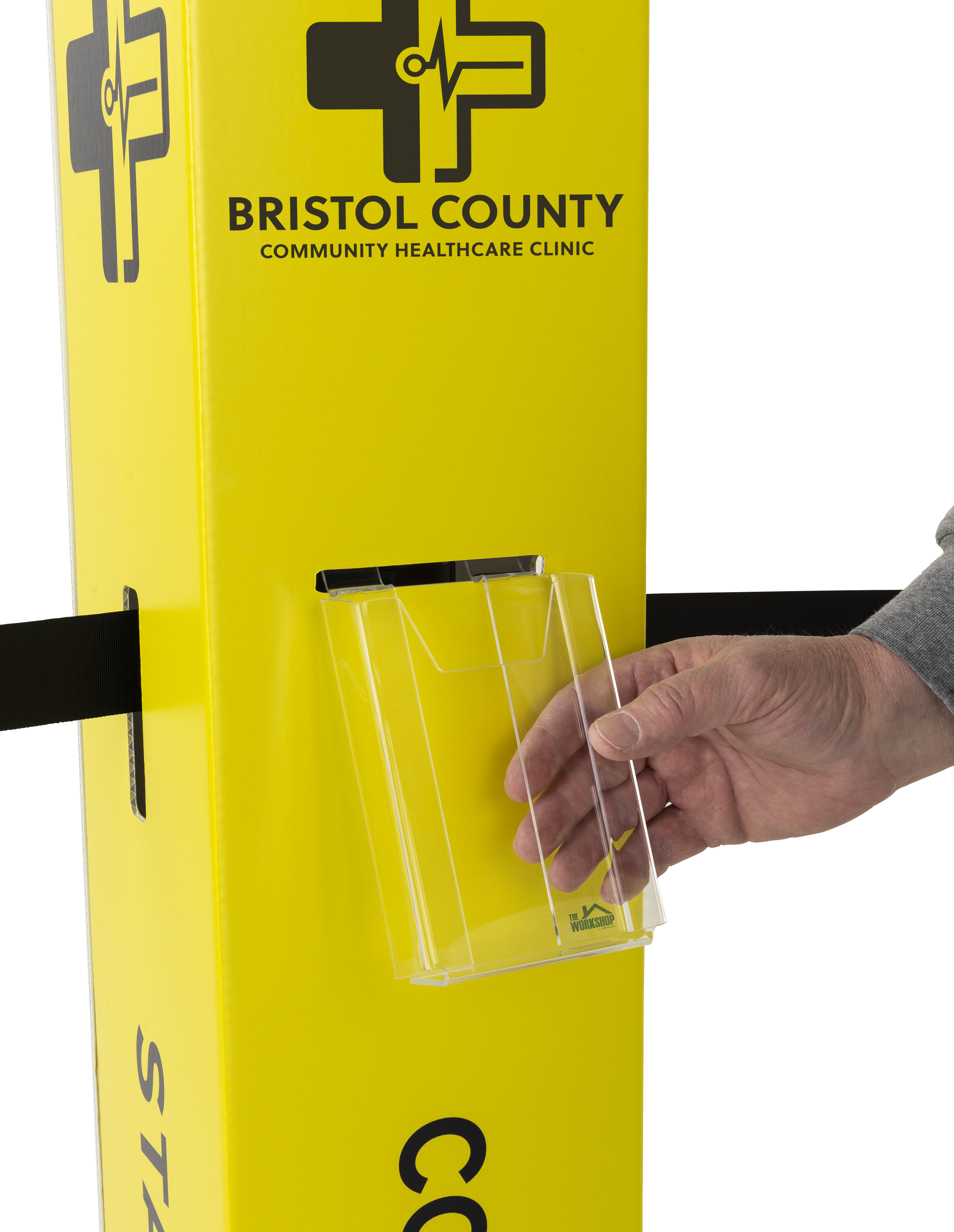 Custom Stanchion Sleeve with Pamphlet Holder | 4 Panel Graphics ...