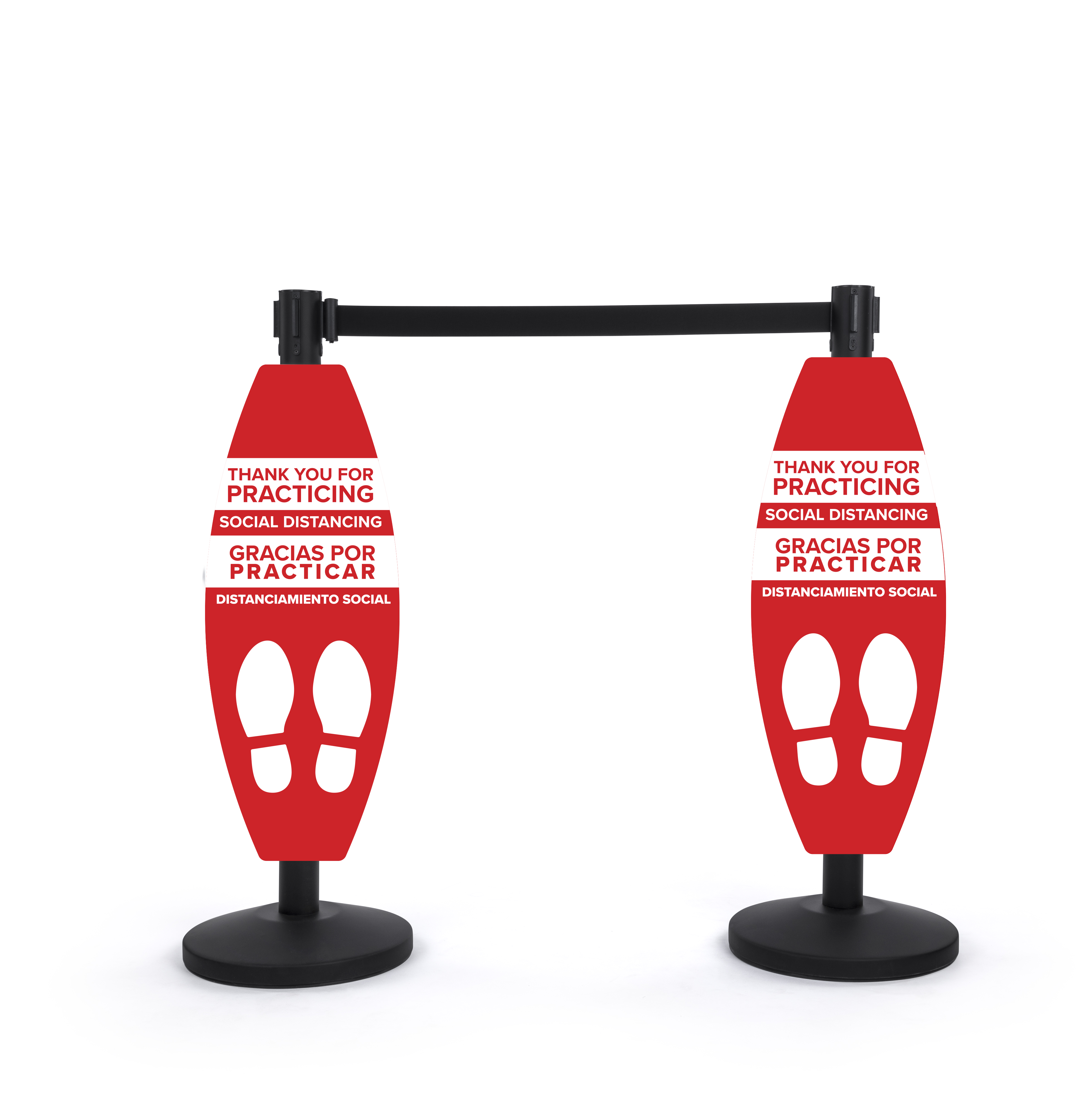 English Spanish Social Distancing Post Sign | Pre-Printed Graphic ...