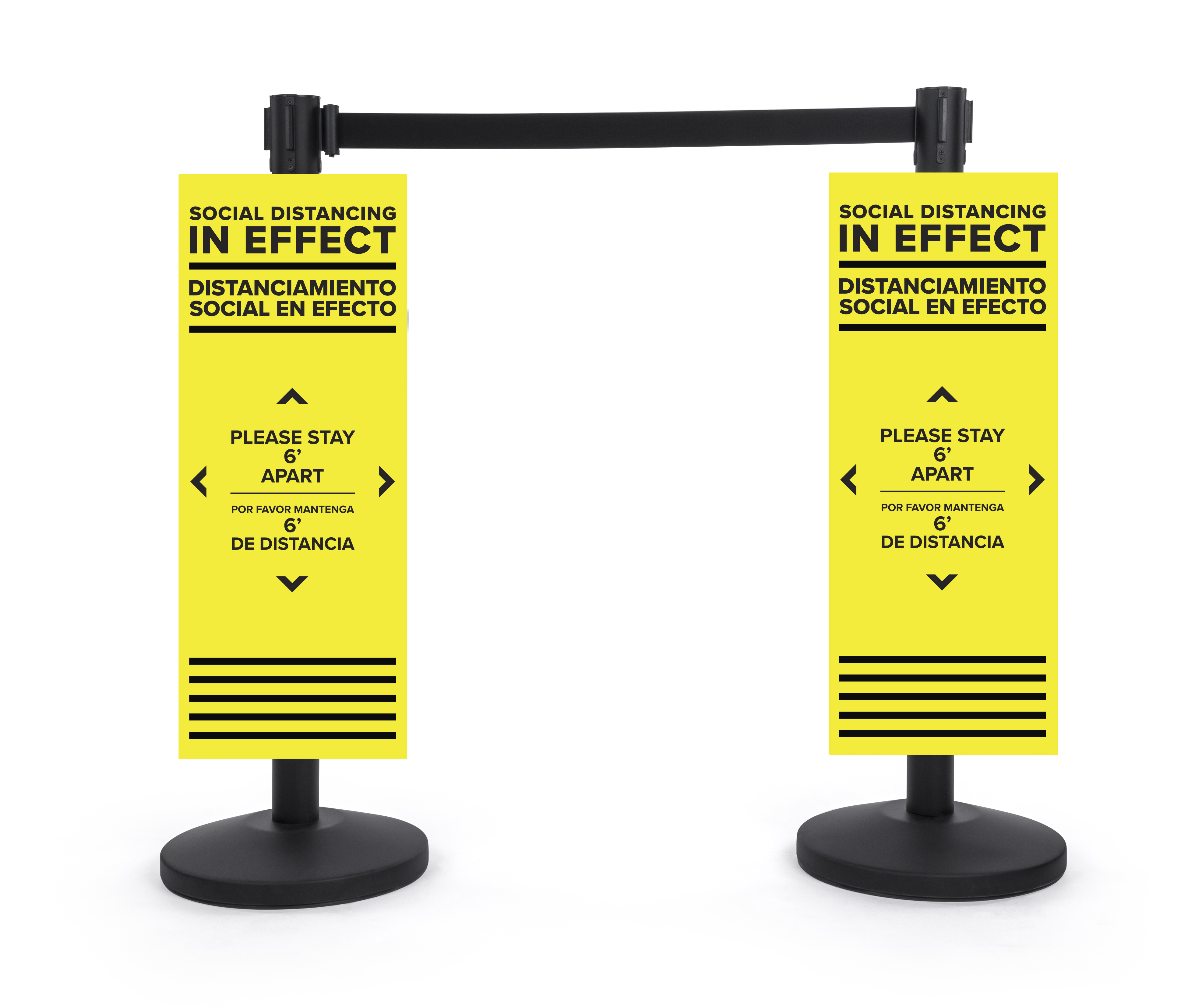 Bilingual Stanchion POP Distance Signs | Bilingual Graphic | Displays2Go