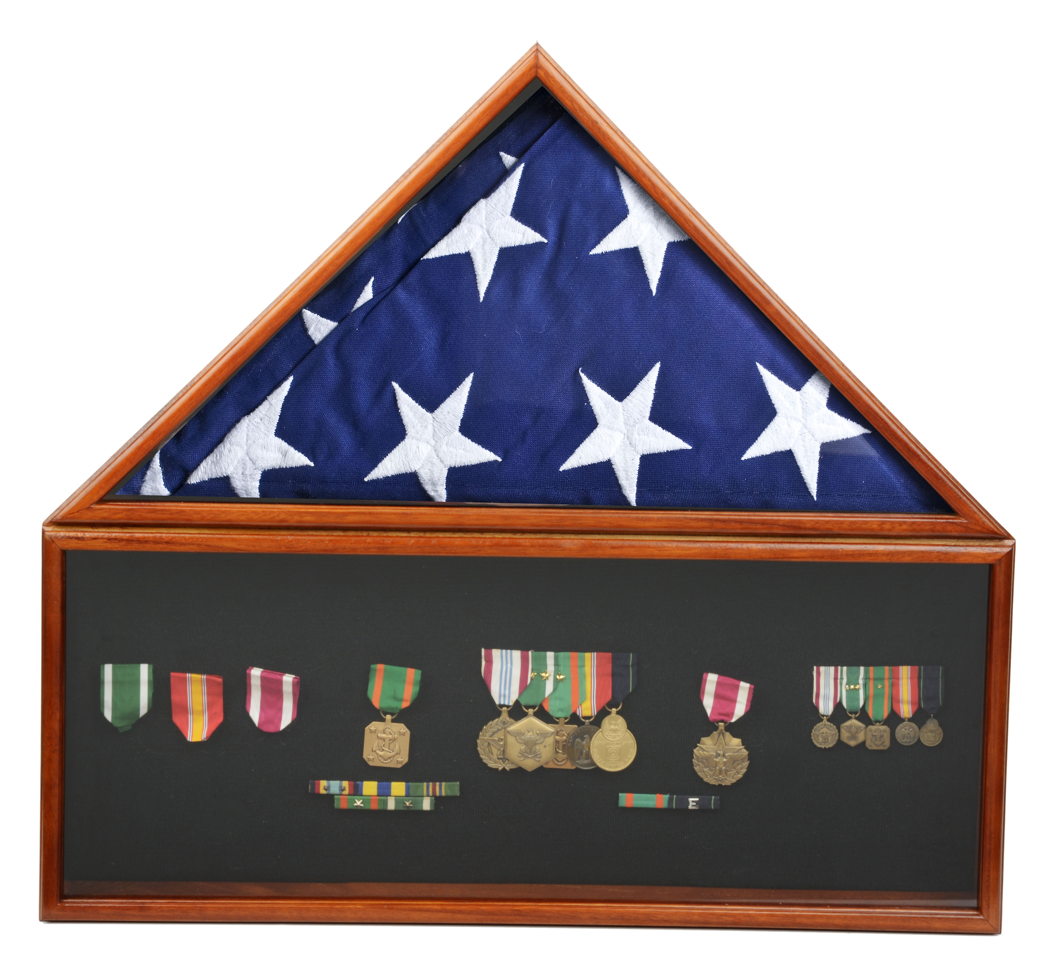 Folded Flag Display Case | Military Shadow Box for Table or Wall ...