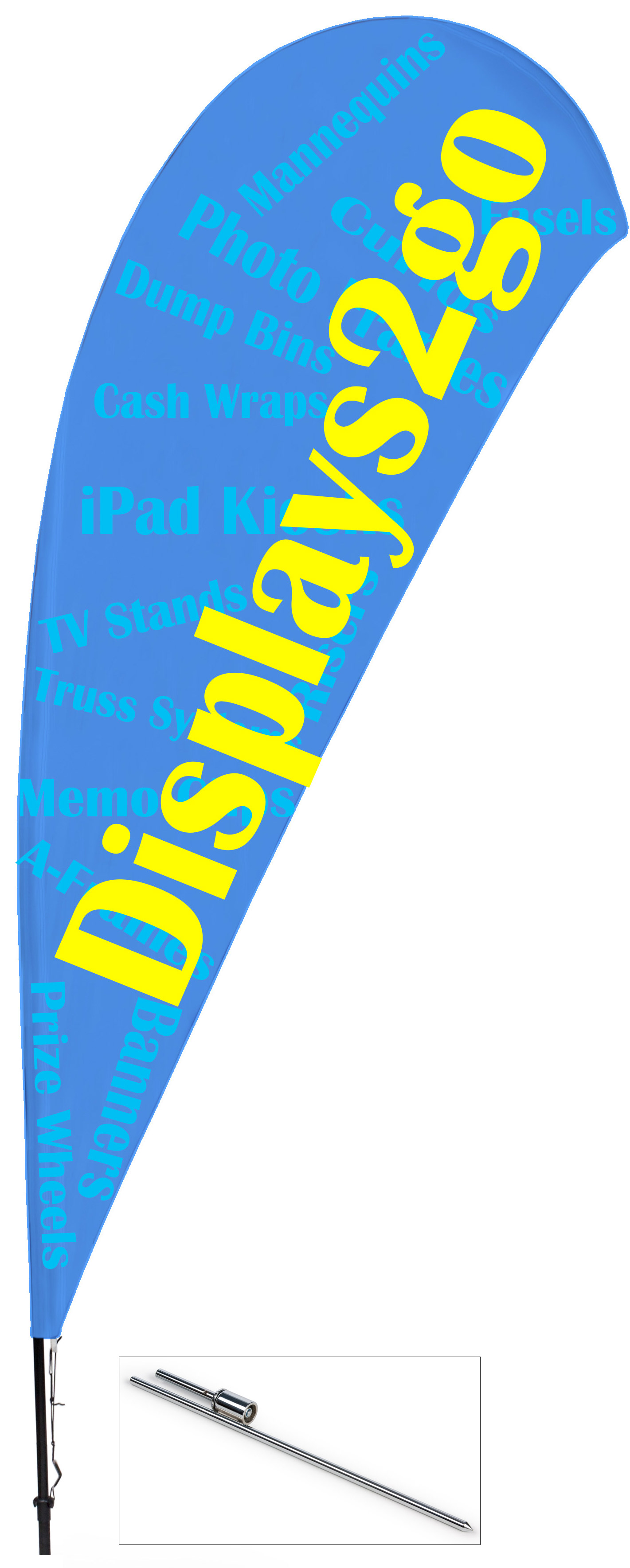 Beach Flag with Collapsible Pole | Outdoor Teardrop Banner | Displays2Go