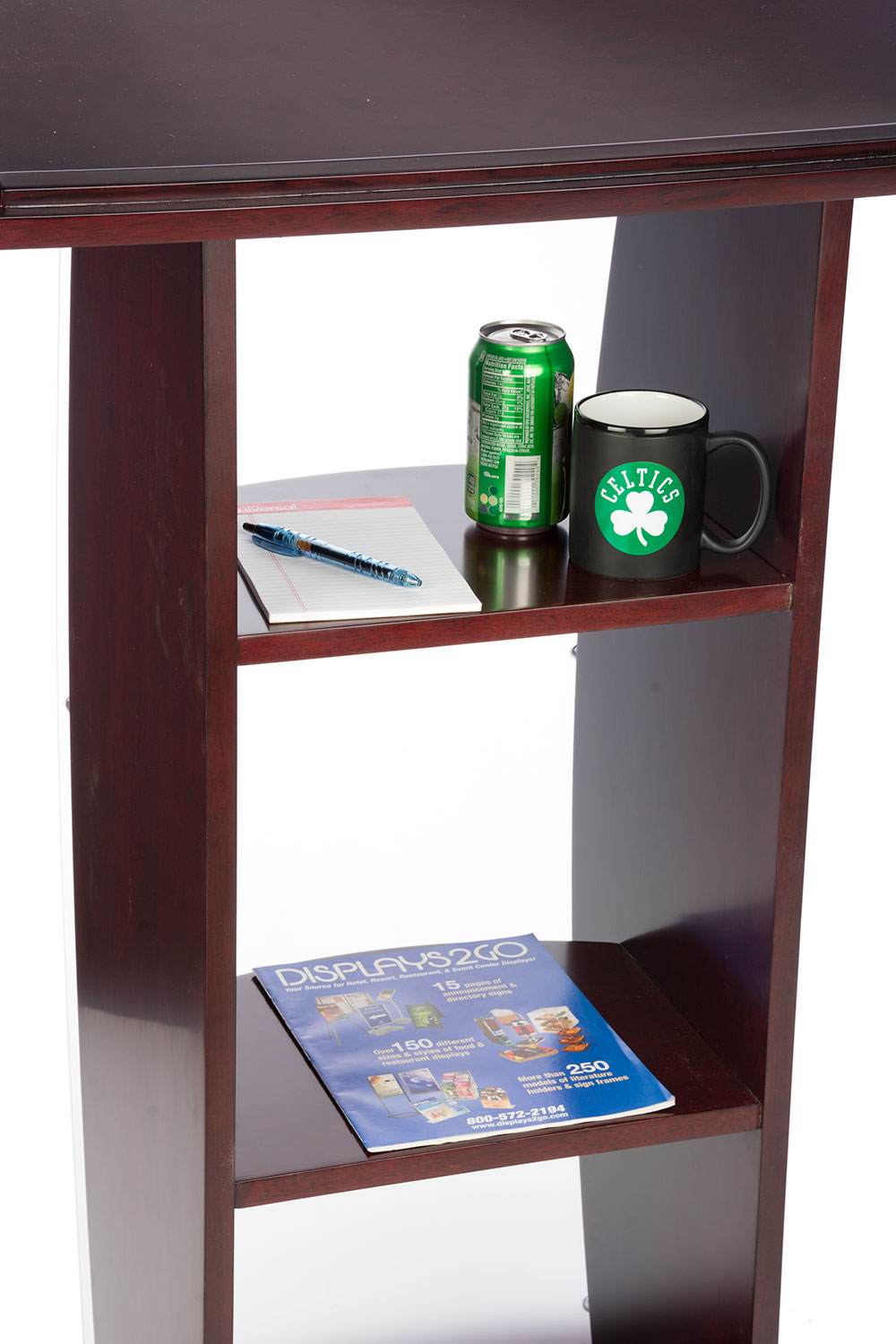 Frosted Lecture Stand | Red Mahogany with Curved Acrylic Front ...