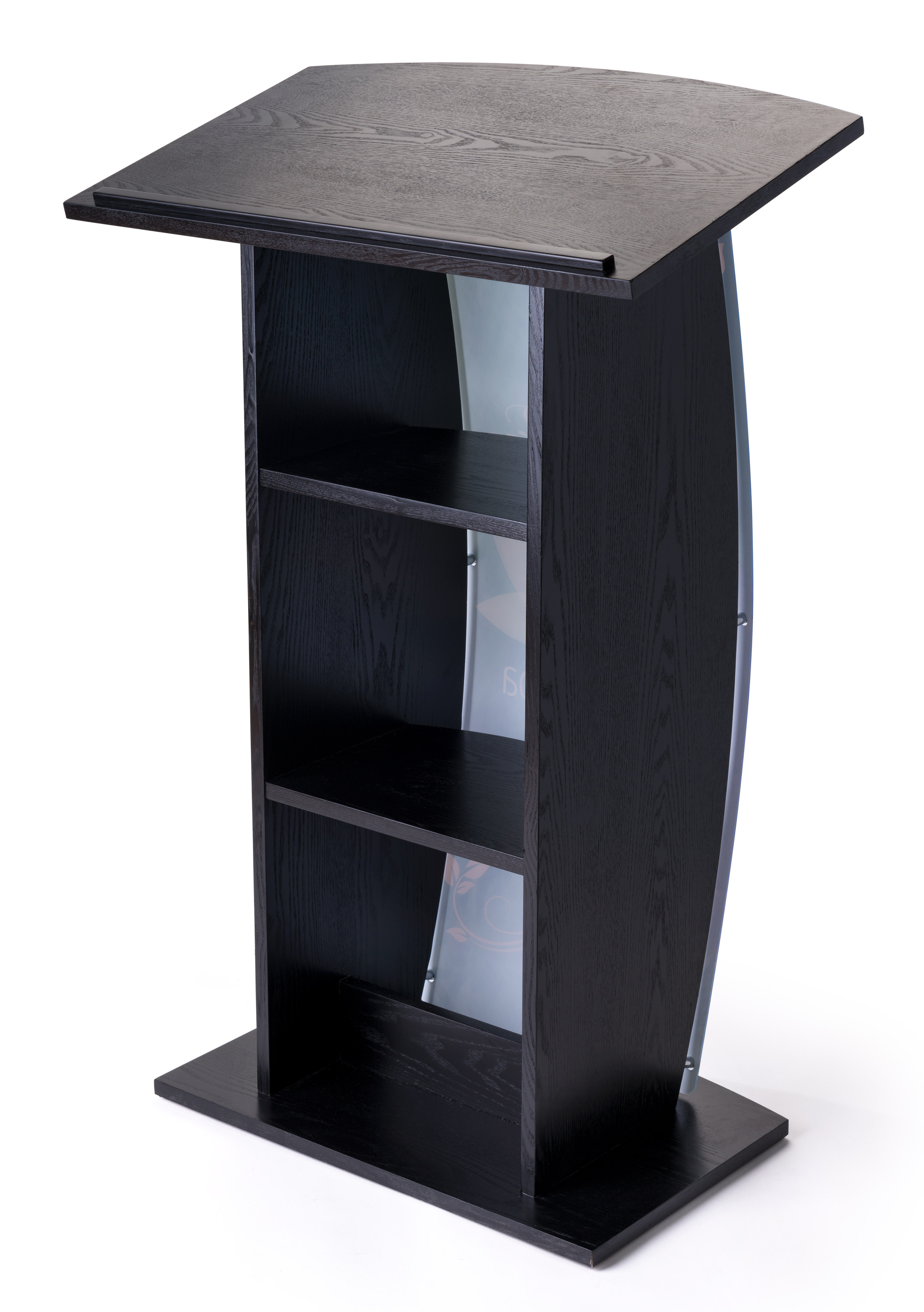 Contemporary Curved Lectern with Custom Panel | With 2 Shelves ...