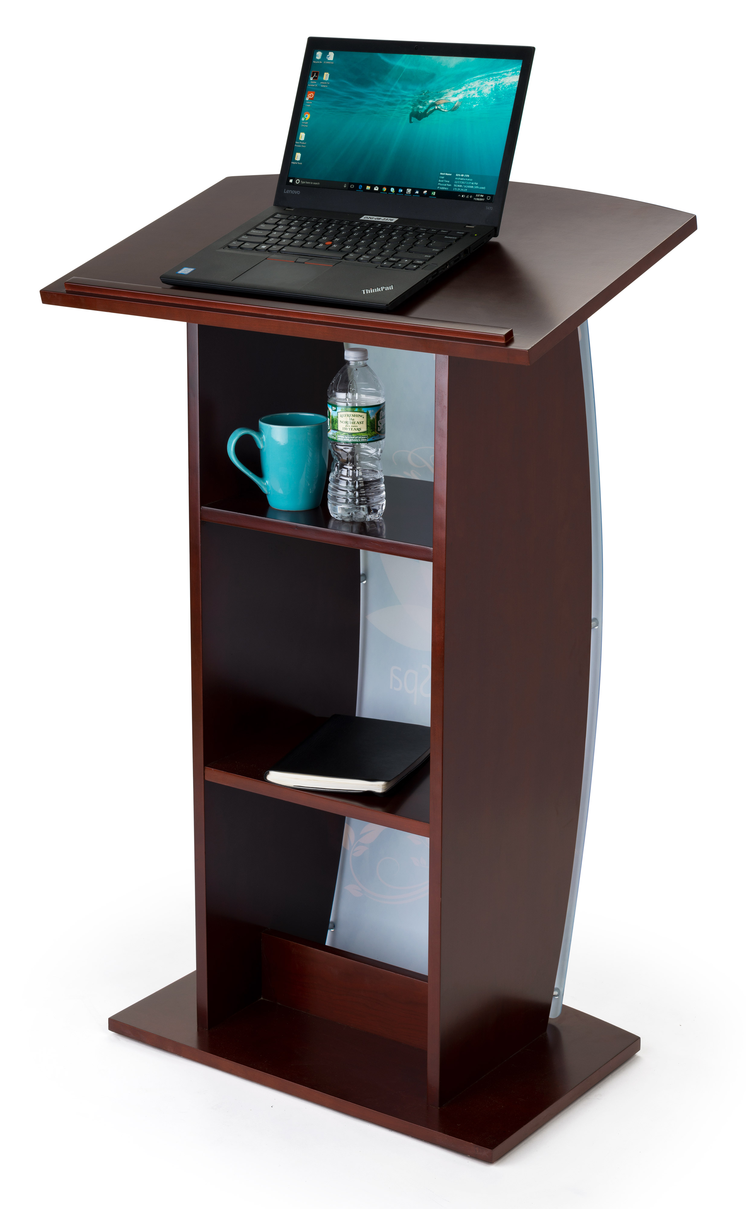 Contemporary Lectern with Custom Curved Panel | Frosted Acrylic ...