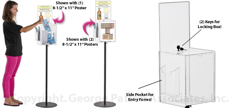 Floor Standing Ballot Box | Custom Header With Steel Base