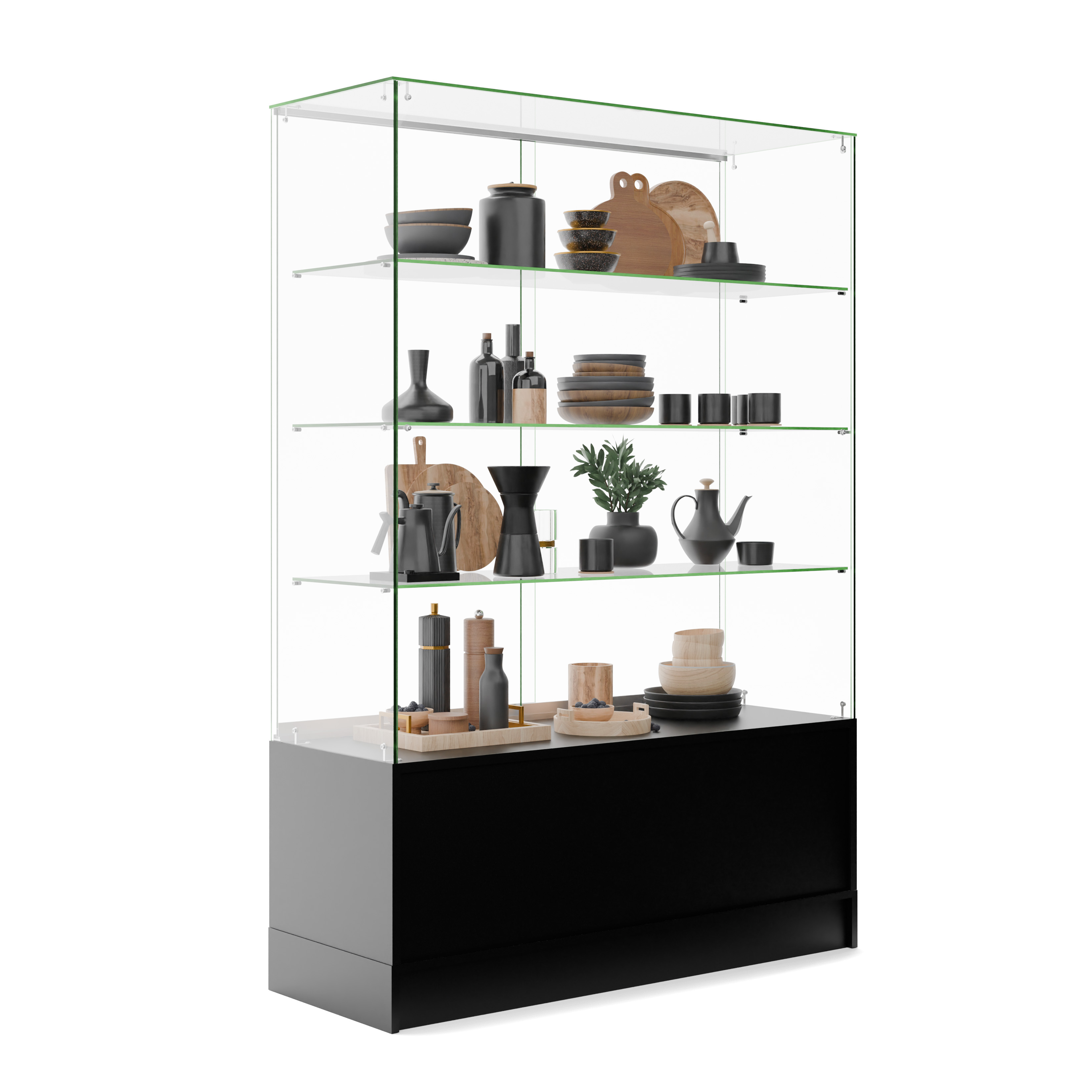 Free Standing Display Case | Frameless Design w/ Storage Base | Displays2Go