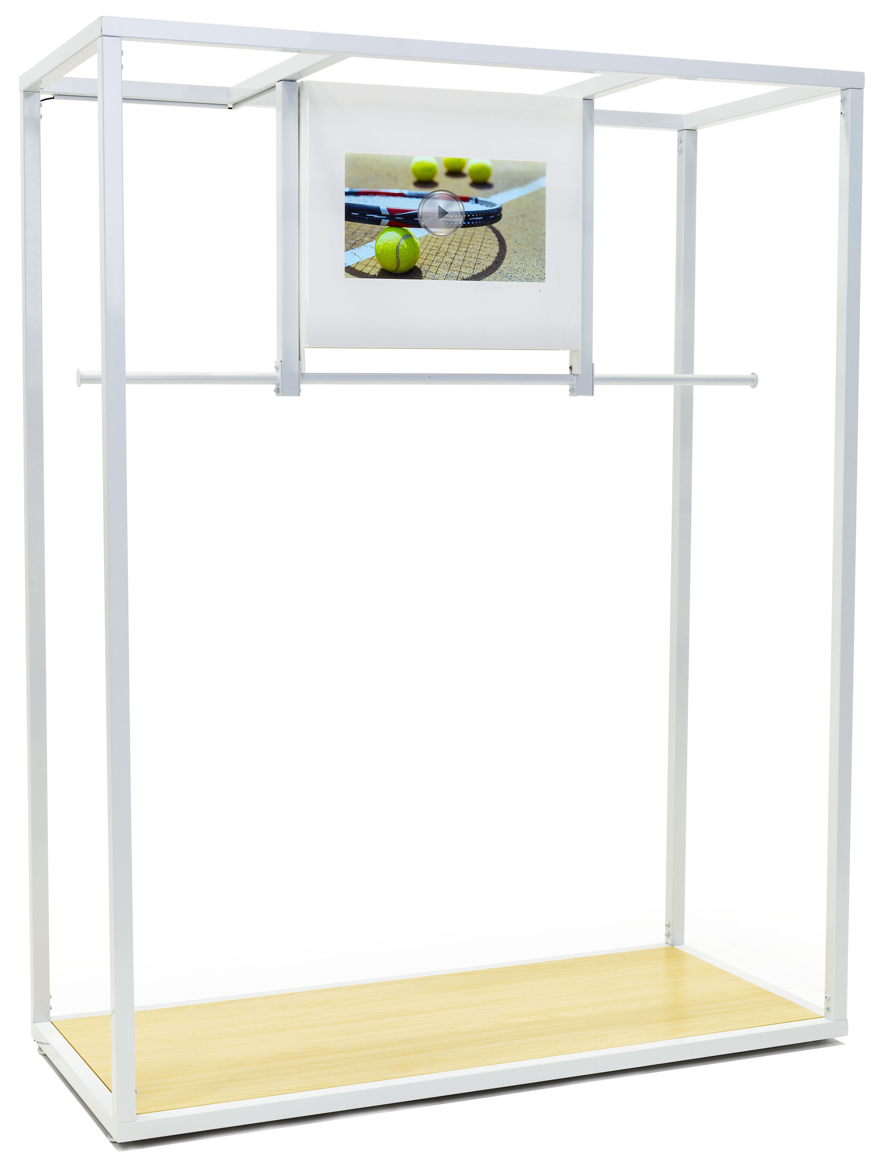 Clothing Rack with Video Screen | 21.5” LCD Display | Displays2Go