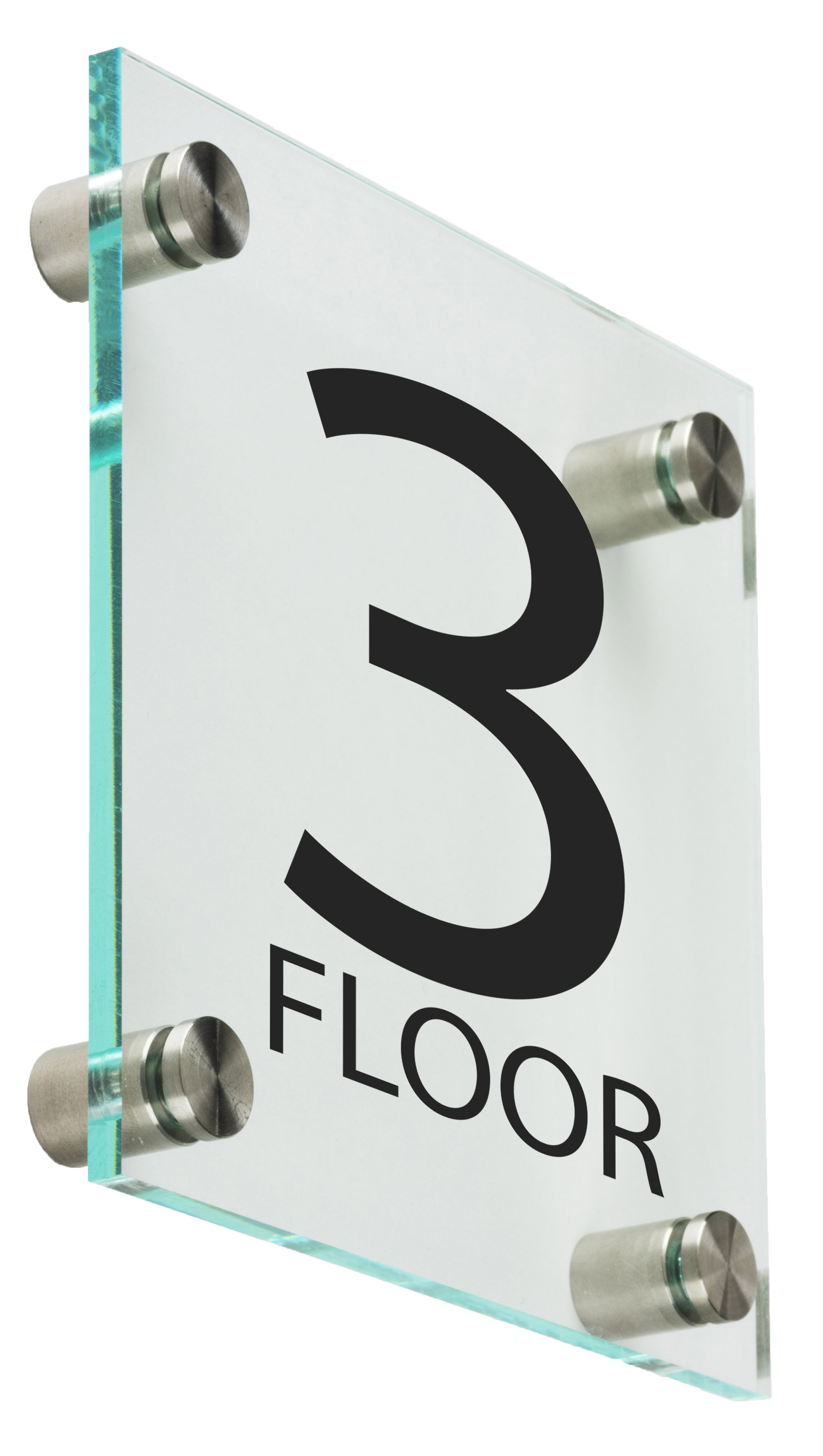 Stairwell Floor Level Signs | 6" x 6" Acrylic Panels | Displays2Go