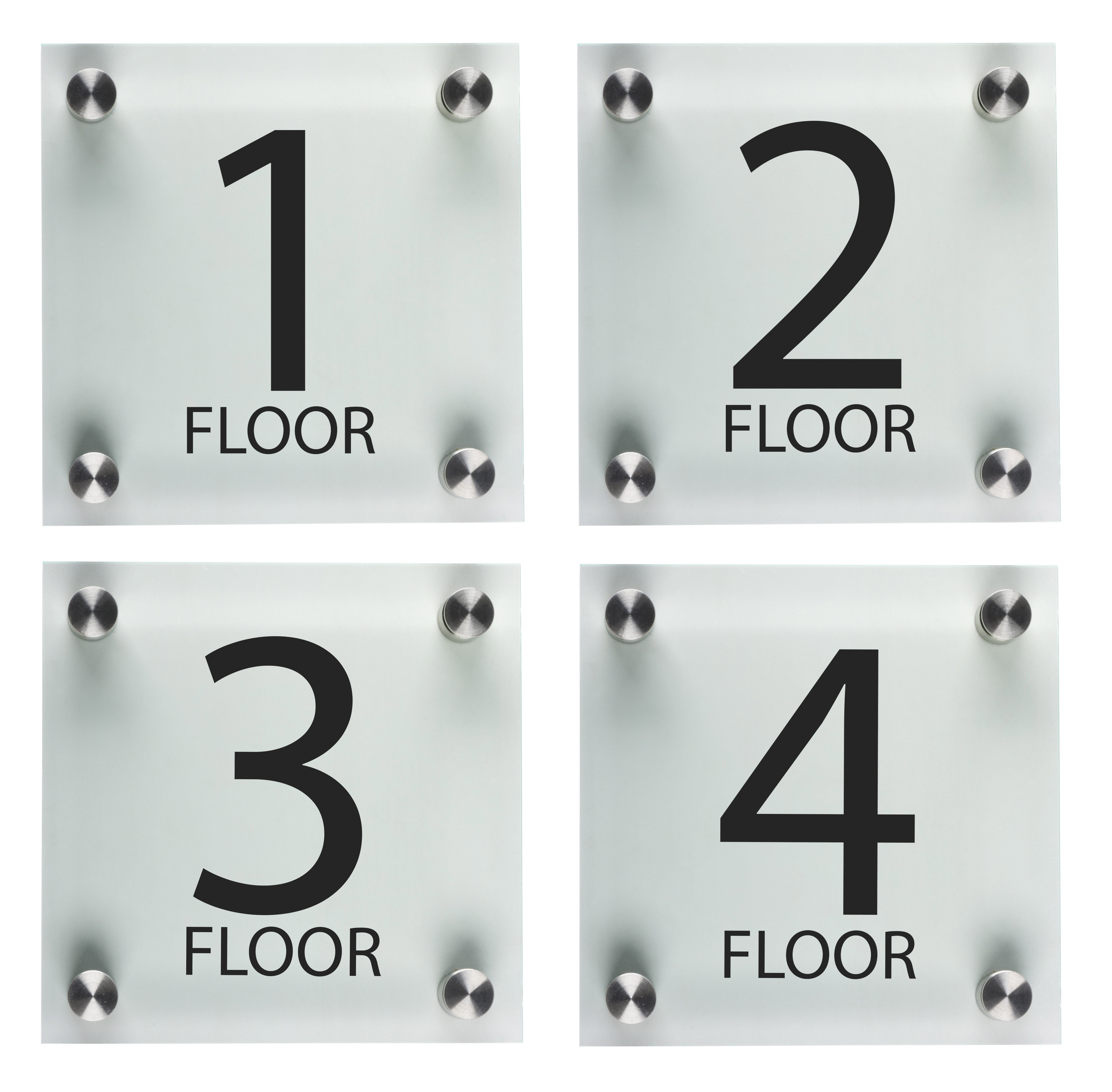 Stairwell Floor Level Signs | 6" x 6" Acrylic Panels | Displays2Go