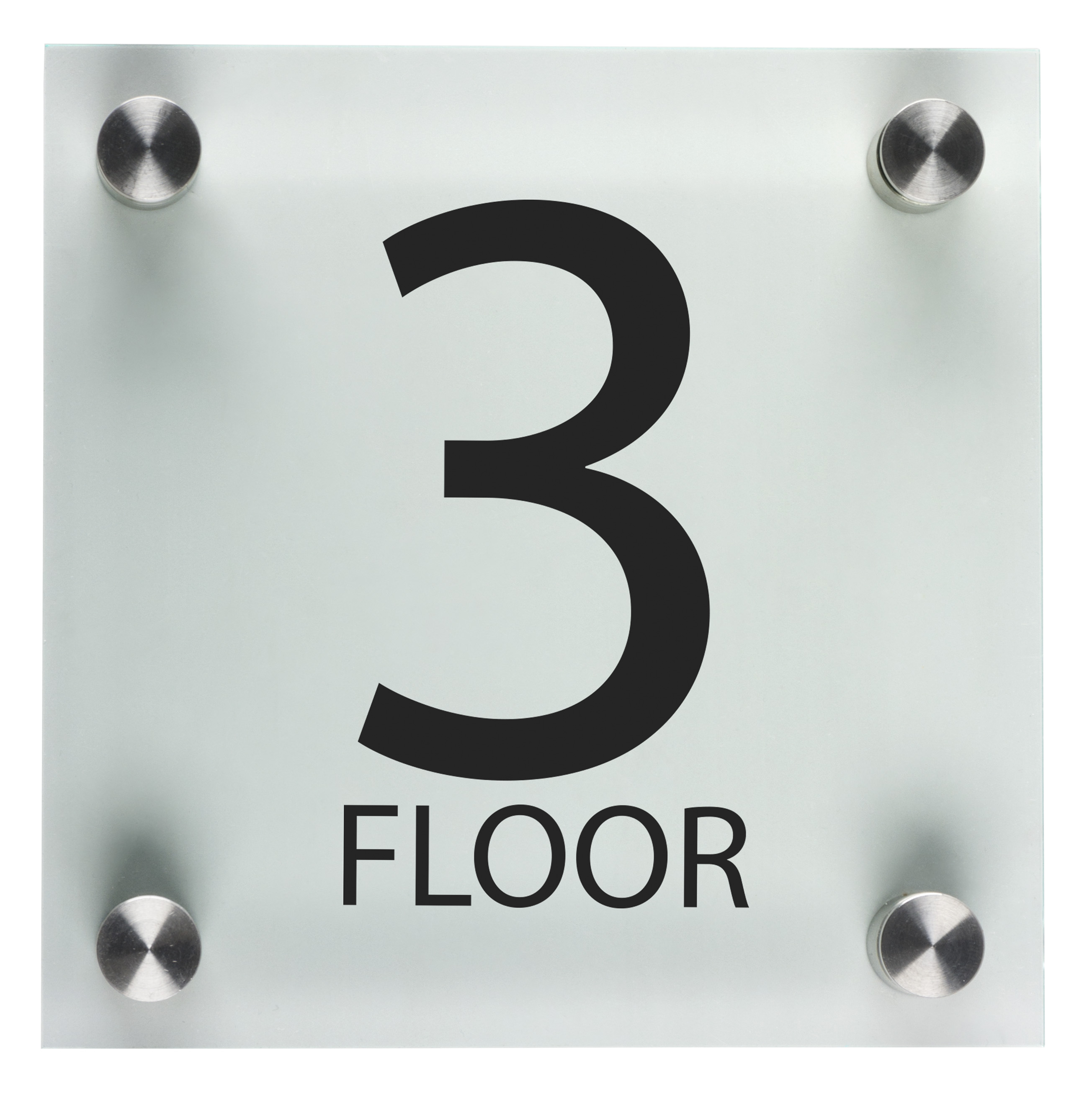 Acrylic Floor Level Sign | Clear with Standoffs | Displays2Go