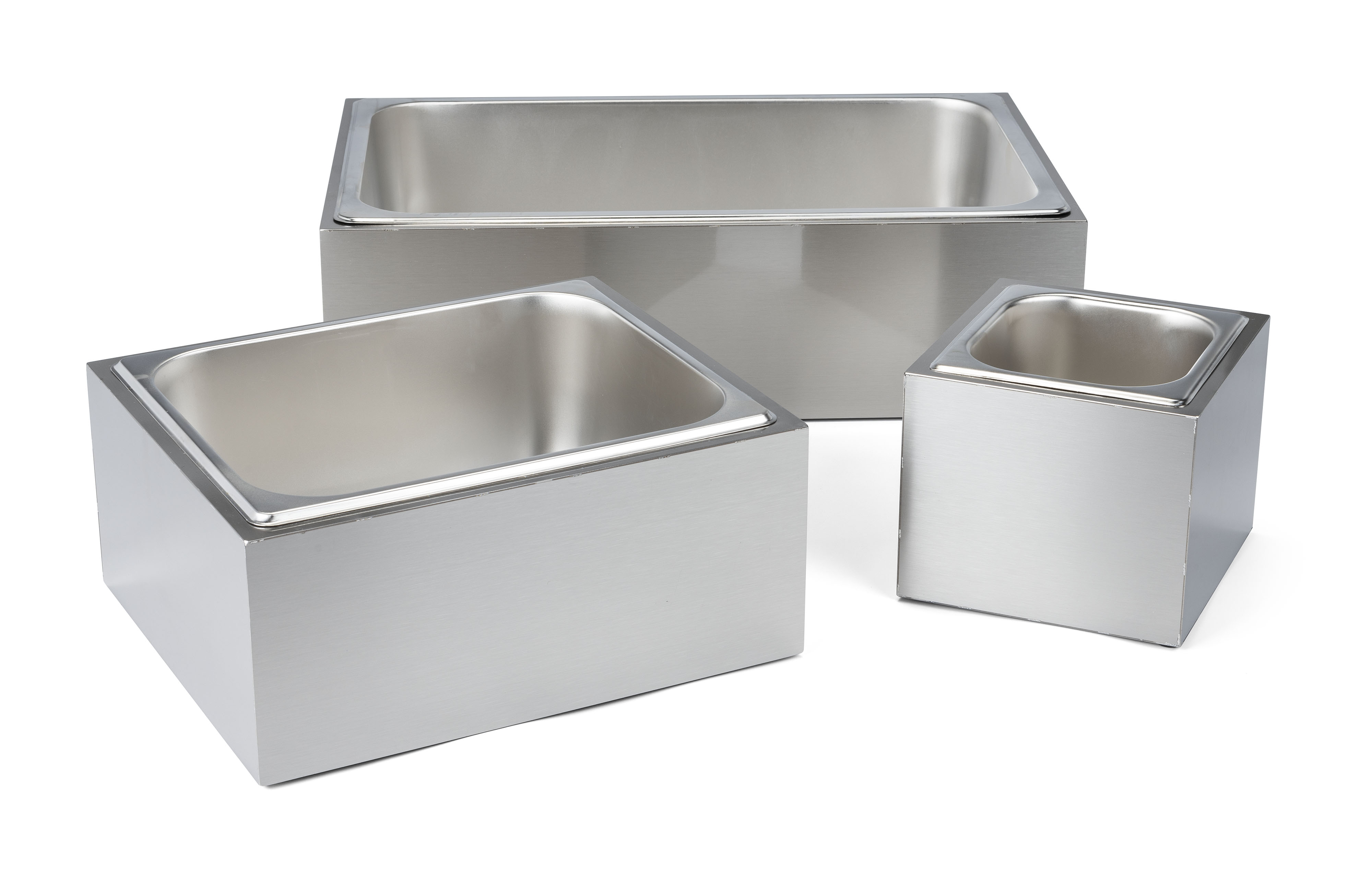 Countertop Ice Bin | Easy-Care Removable Stainless Steel Tray | Displays2Go