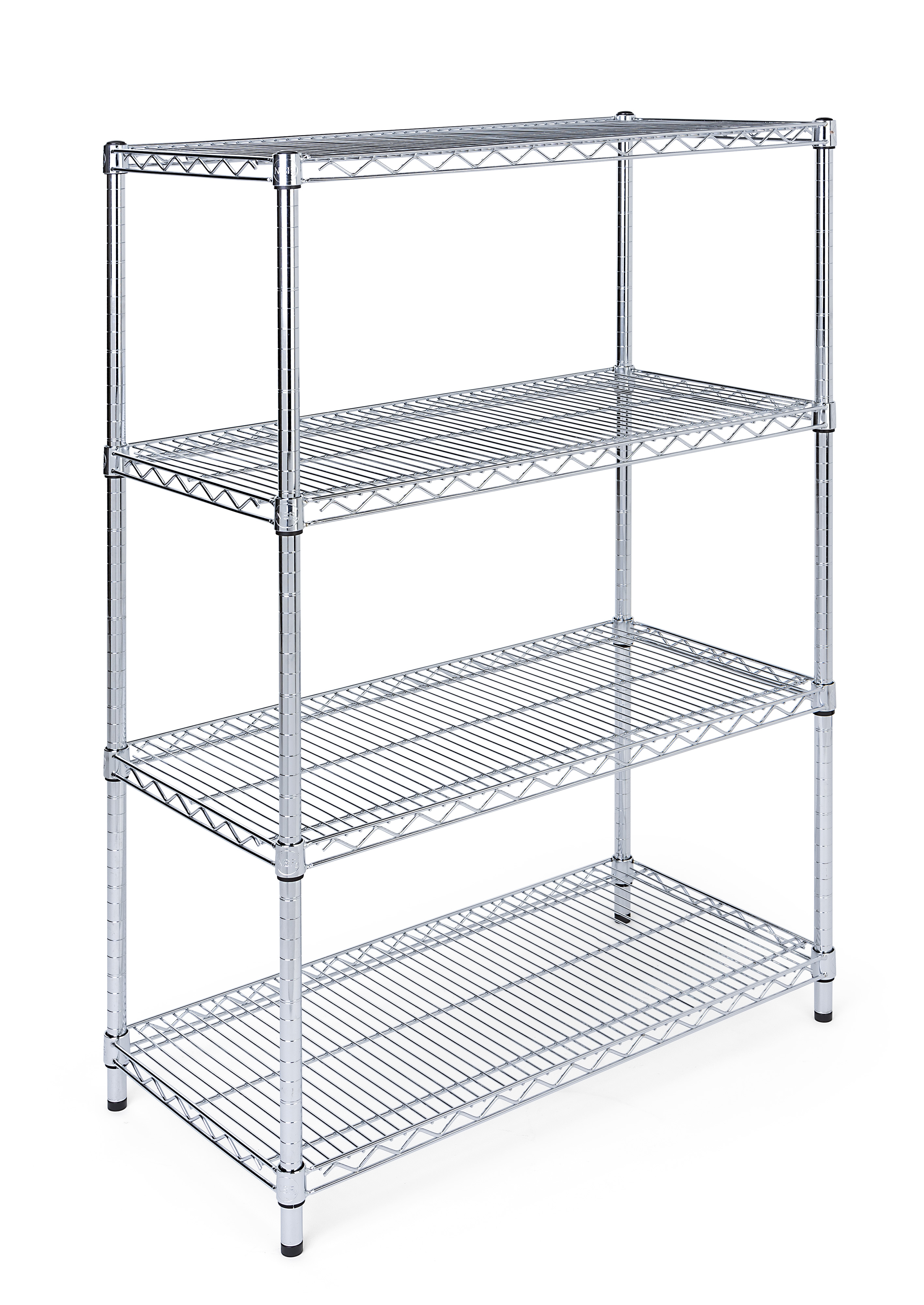 Free Standing Wire Shelving | 4 Commercial Grade Metal Tiers | Displays2Go