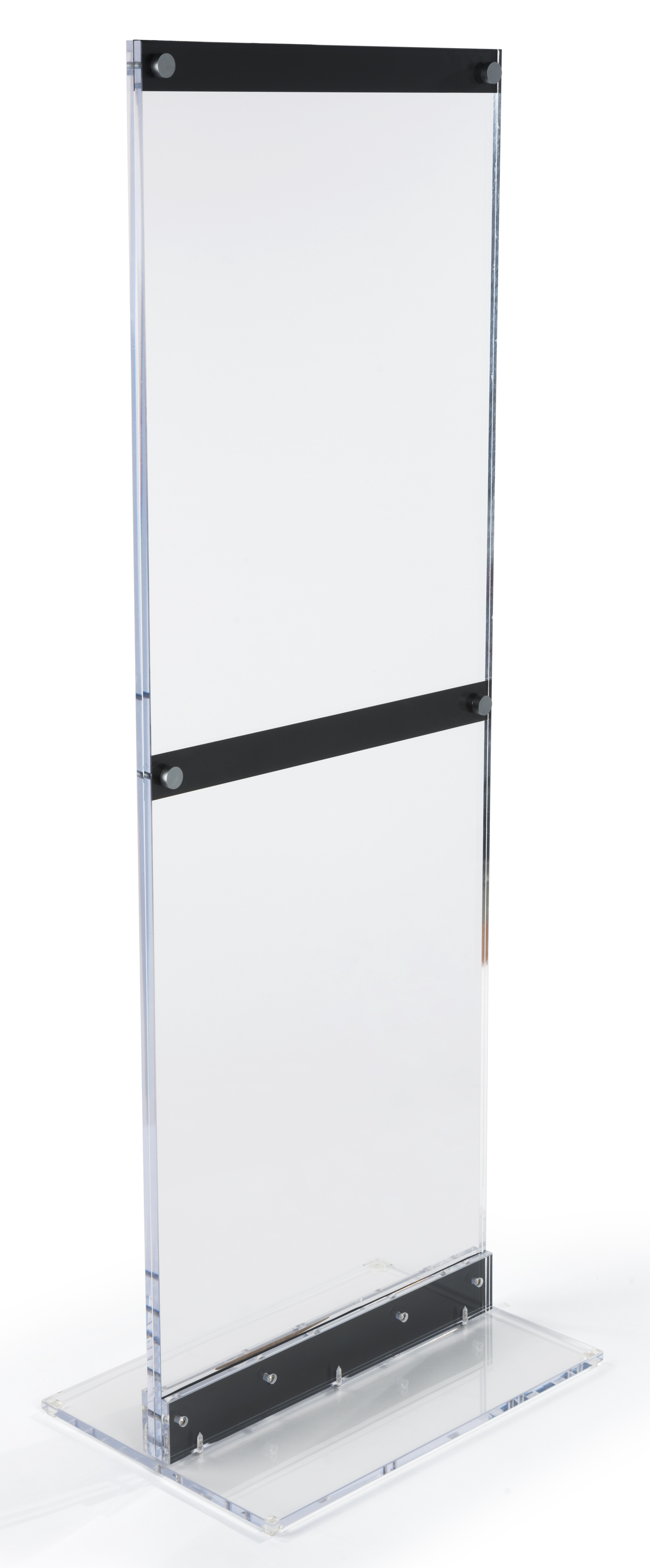 Floor-Standing Acrylic Graphic Holder | Silver Hardware | Displays2Go