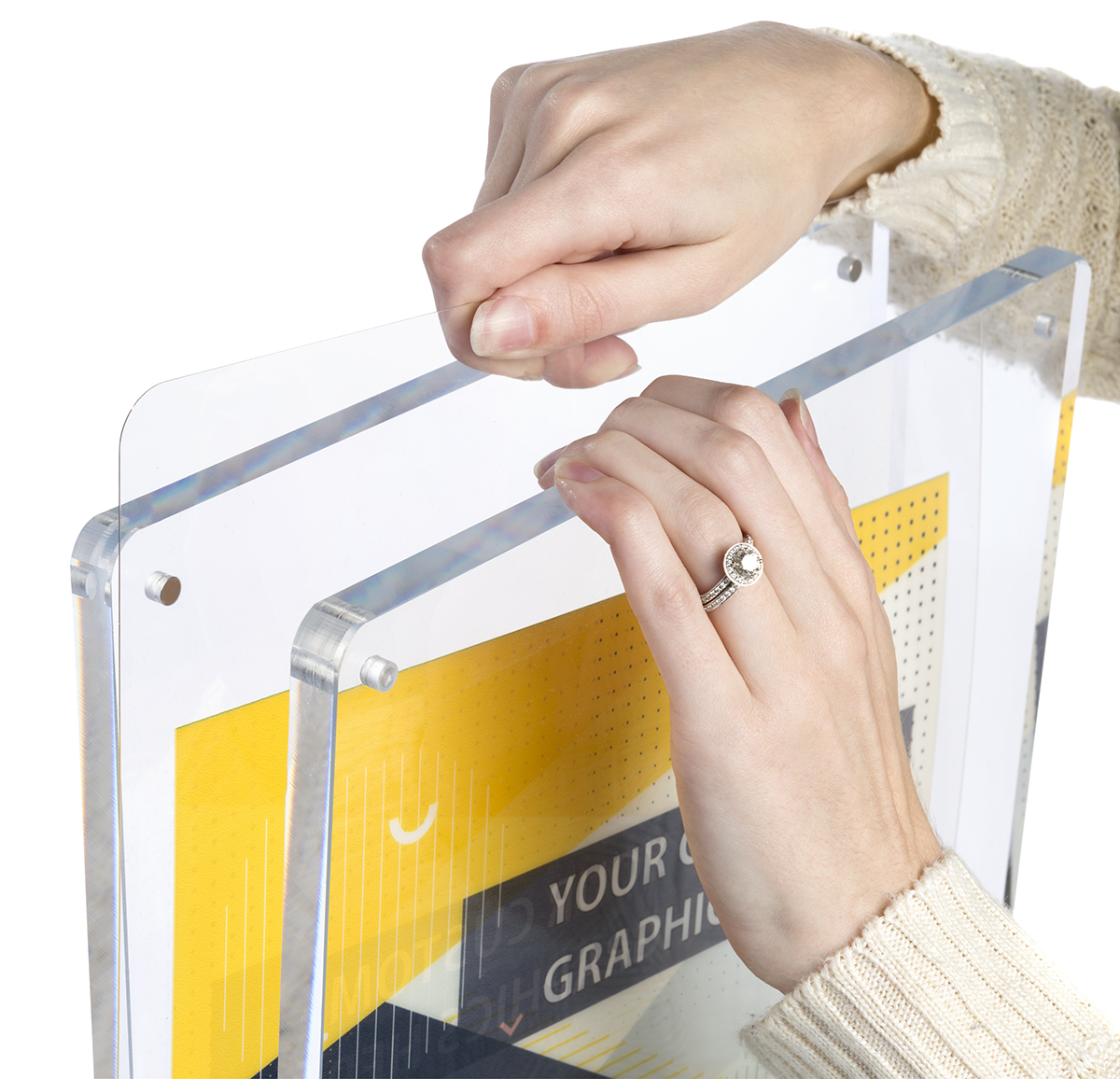 Indoor Acrylic Custom Floor Totem Stand | Double-Sided Insert | Displays2Go