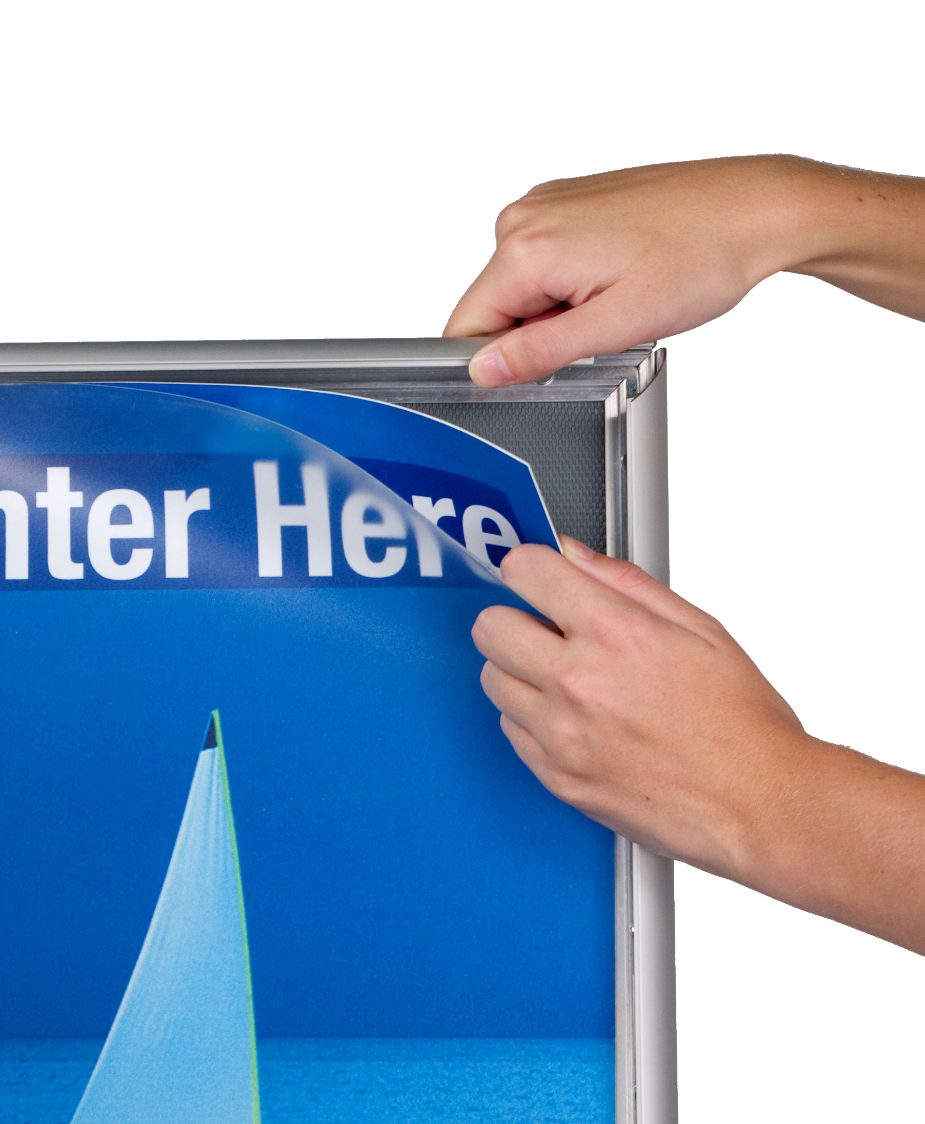 Lobby Stand With Adjustable Height | Silver 11 x 17 Frame | Displays2Go