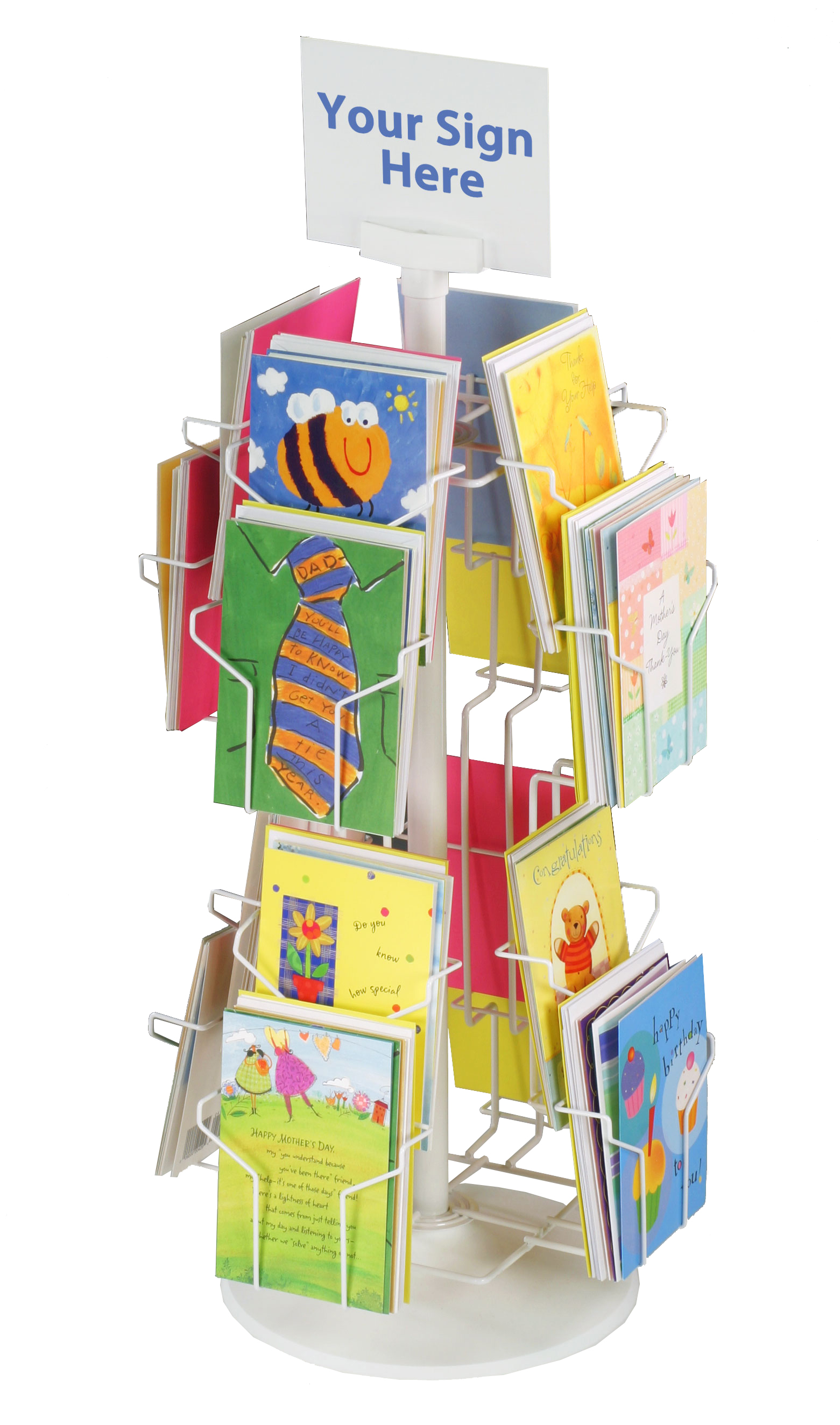 Greeting Card Display Rack | White Wire Countertop Card Stand | Displays2Go