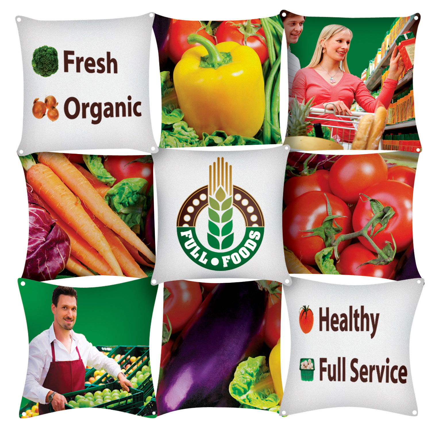 Set of 9 Custom Square Panels for GEOTT3X3B | Stretch Fabric | Displays2Go