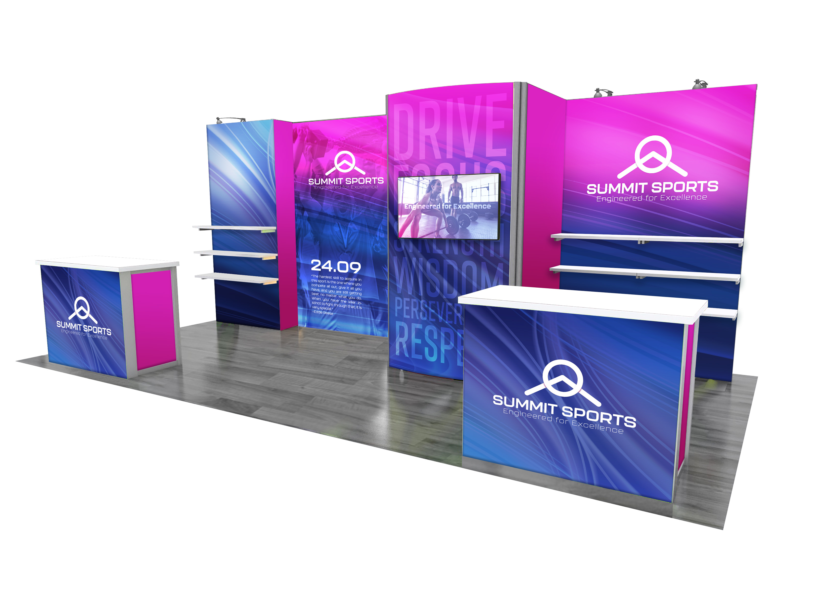 Modular Booth Display | LED Lightbox and Monitor Mount | Displays2Go