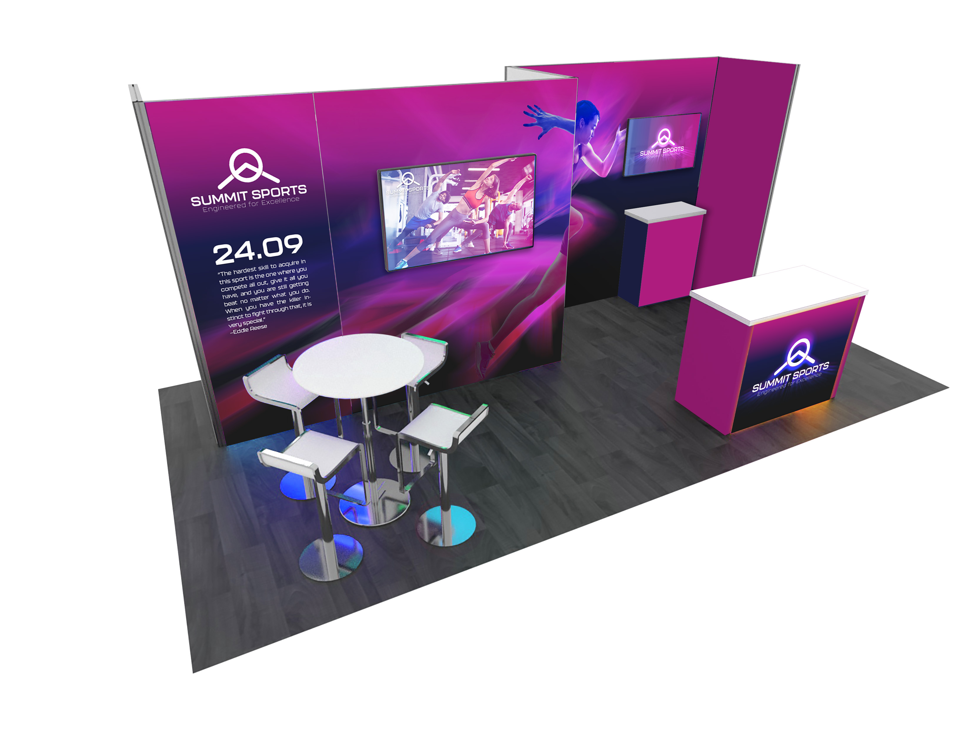 10x20 Exhibit Booth | Lighbox and Monitor Mounts | Displays2Go