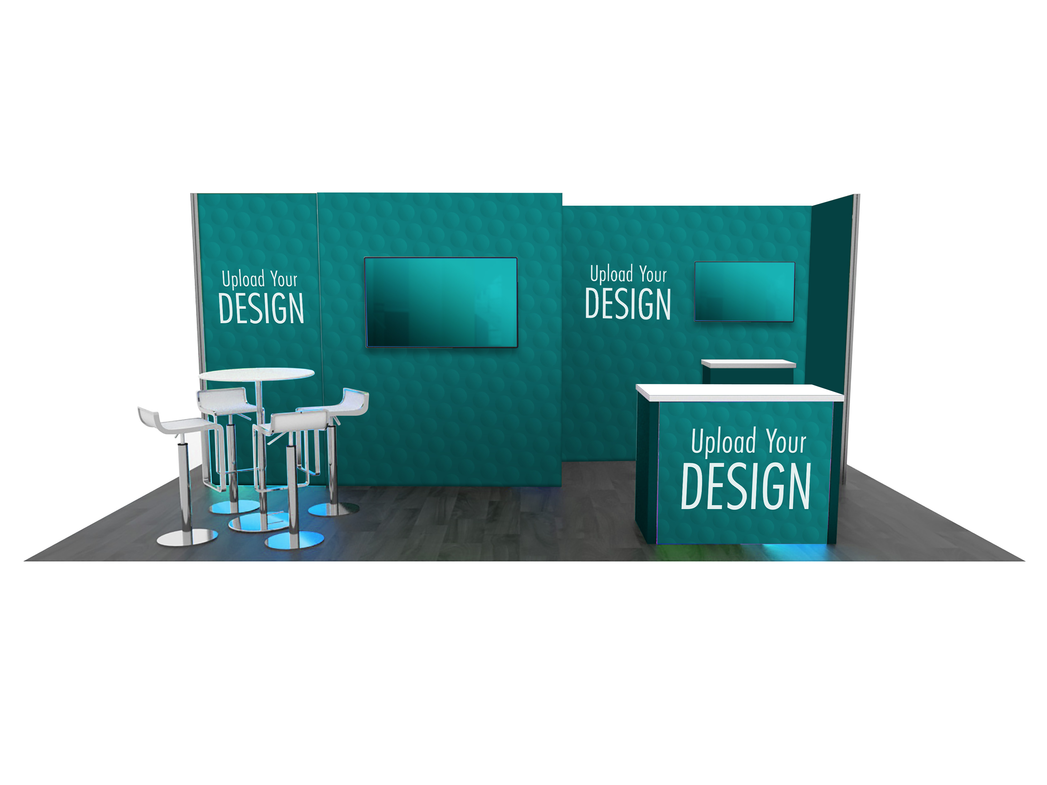 10x20 Exhibit Booth | Lighbox and Monitor Mounts | Displays2Go