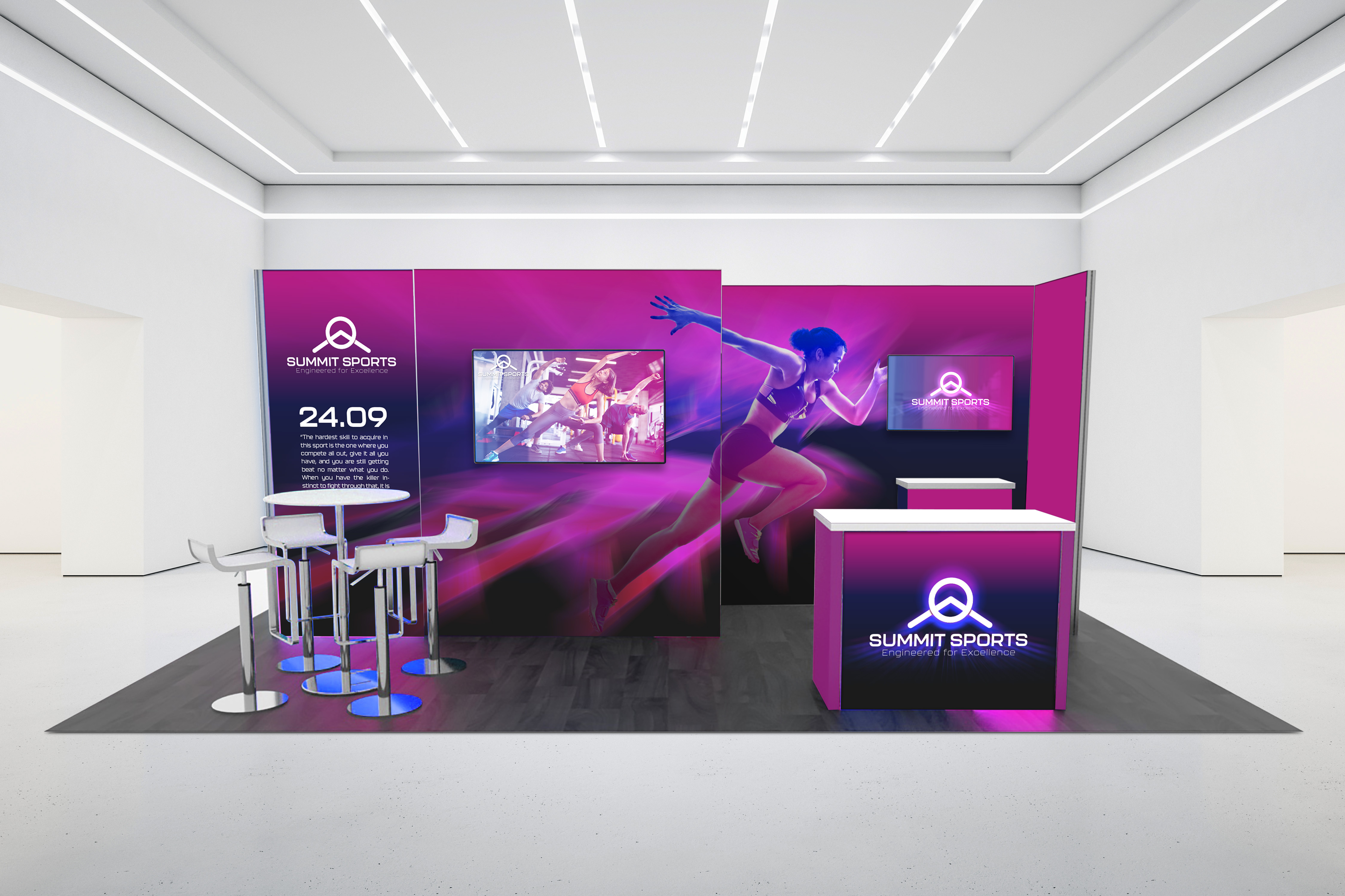 10x20 Exhibit Booth | Lighbox and Monitor Mounts | Displays2Go