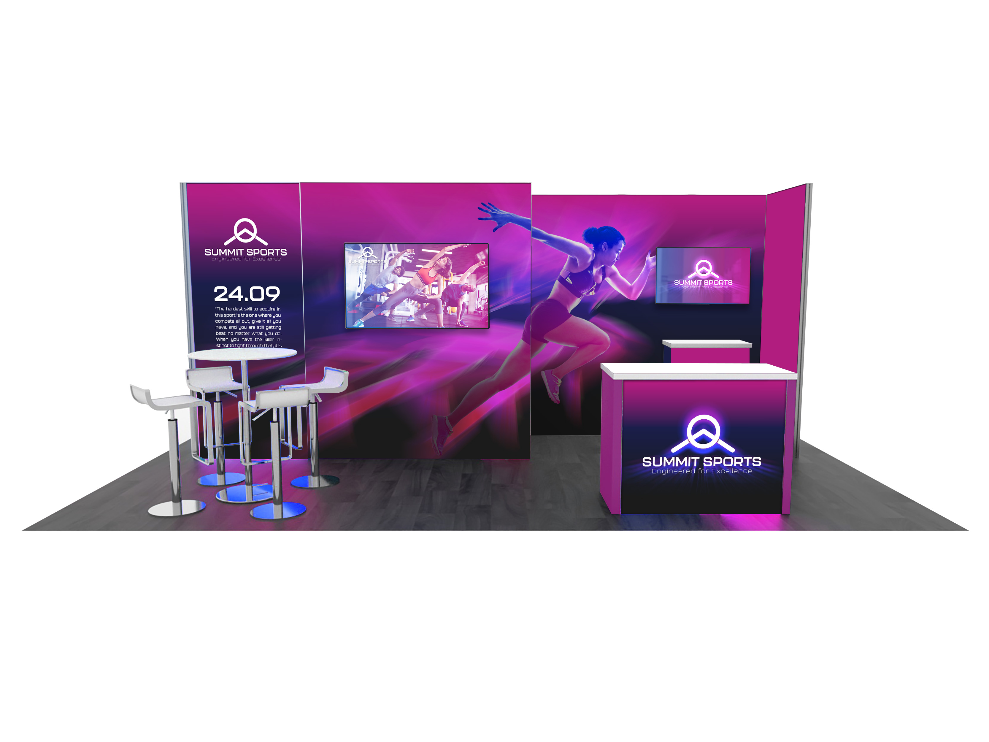 10x20 Exhibit Booth | Lighbox and Monitor Mounts | Displays2Go