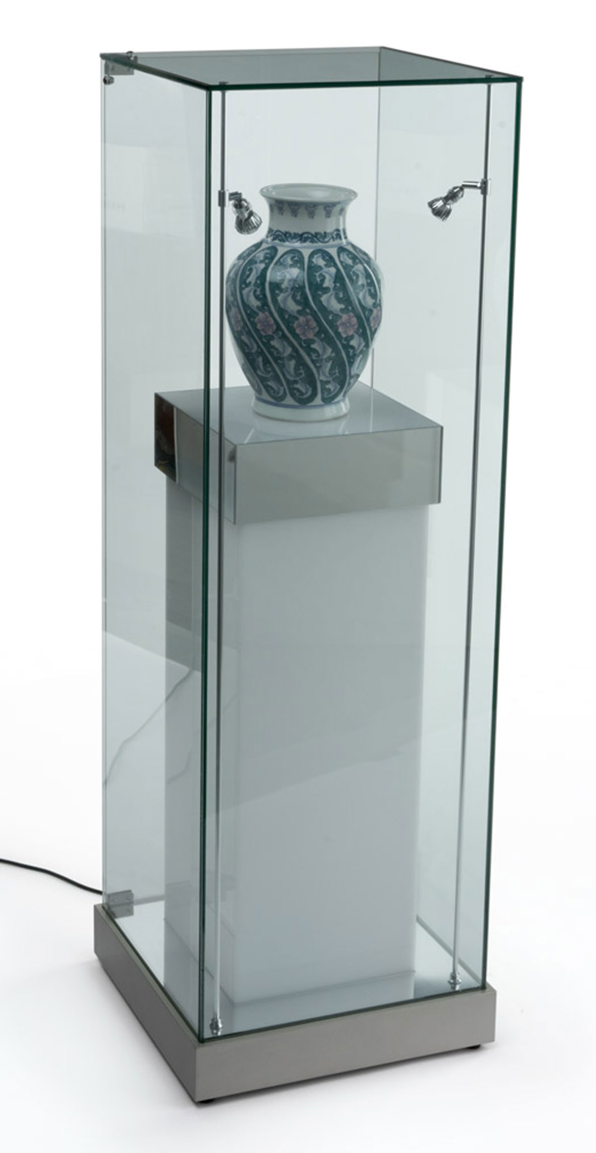 Silver Illuminated Pedestals With LED Lighting & Inner Stand | Displays2Go