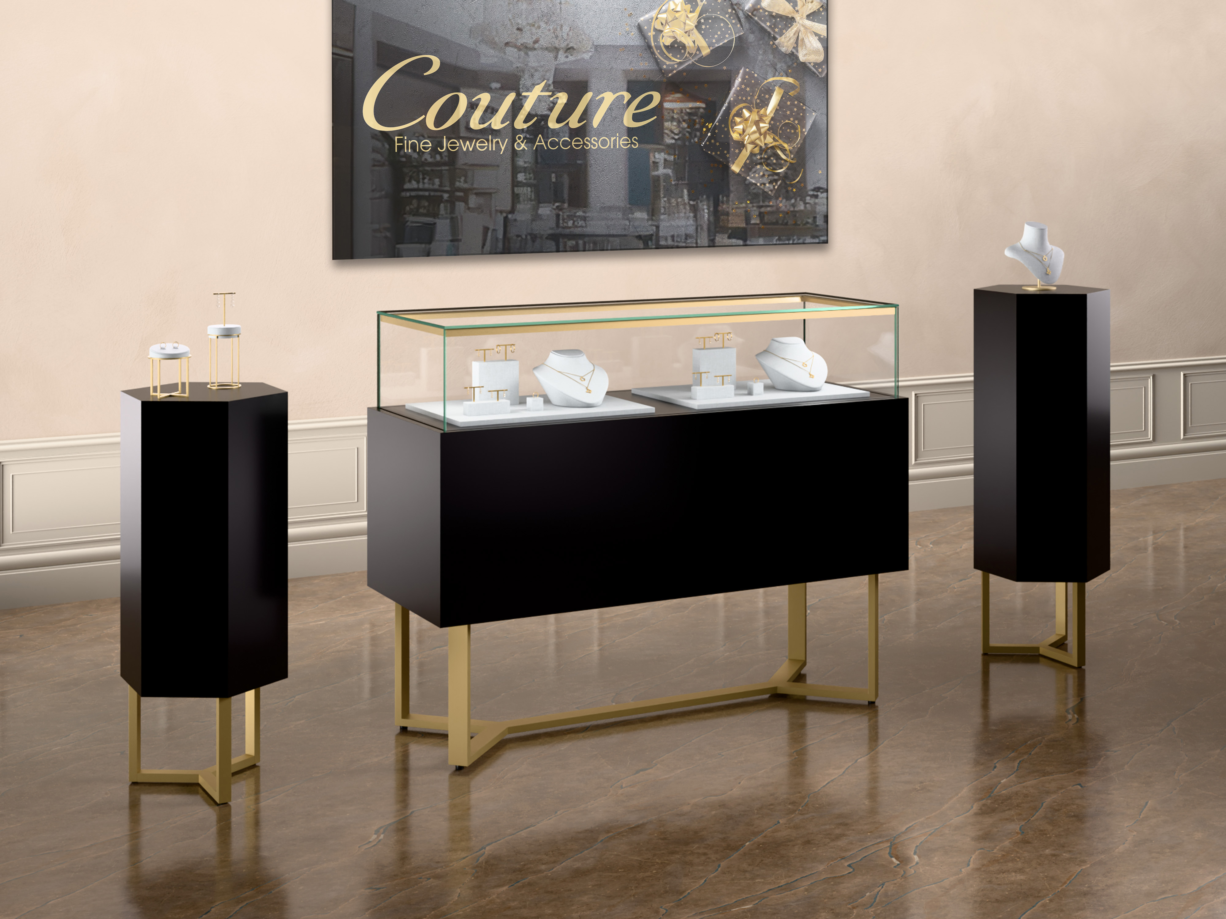 Retail Glass Display Counter | Illuminated with Storage | Displays2Go