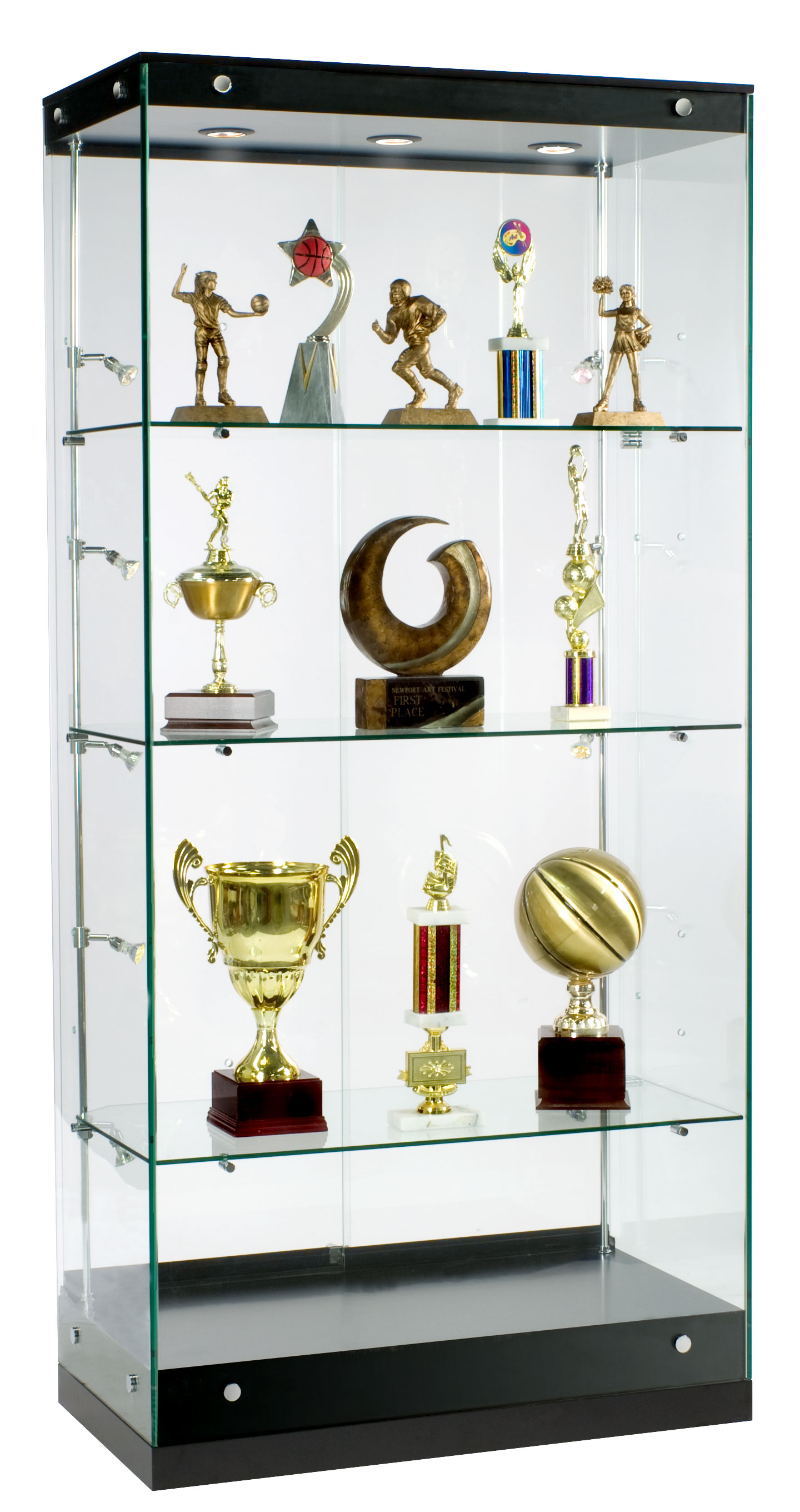 Awards Display Case | Glass Cabinet With Adjustable Side Lighting ...