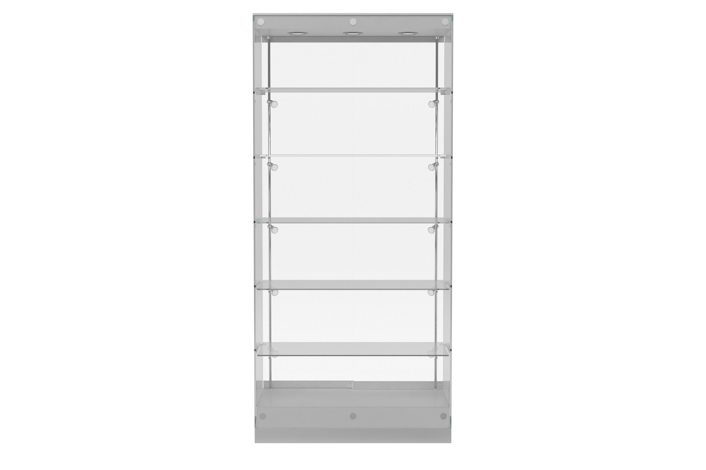 Modern LED Display Case | Silver Top & Base | Displays2Go