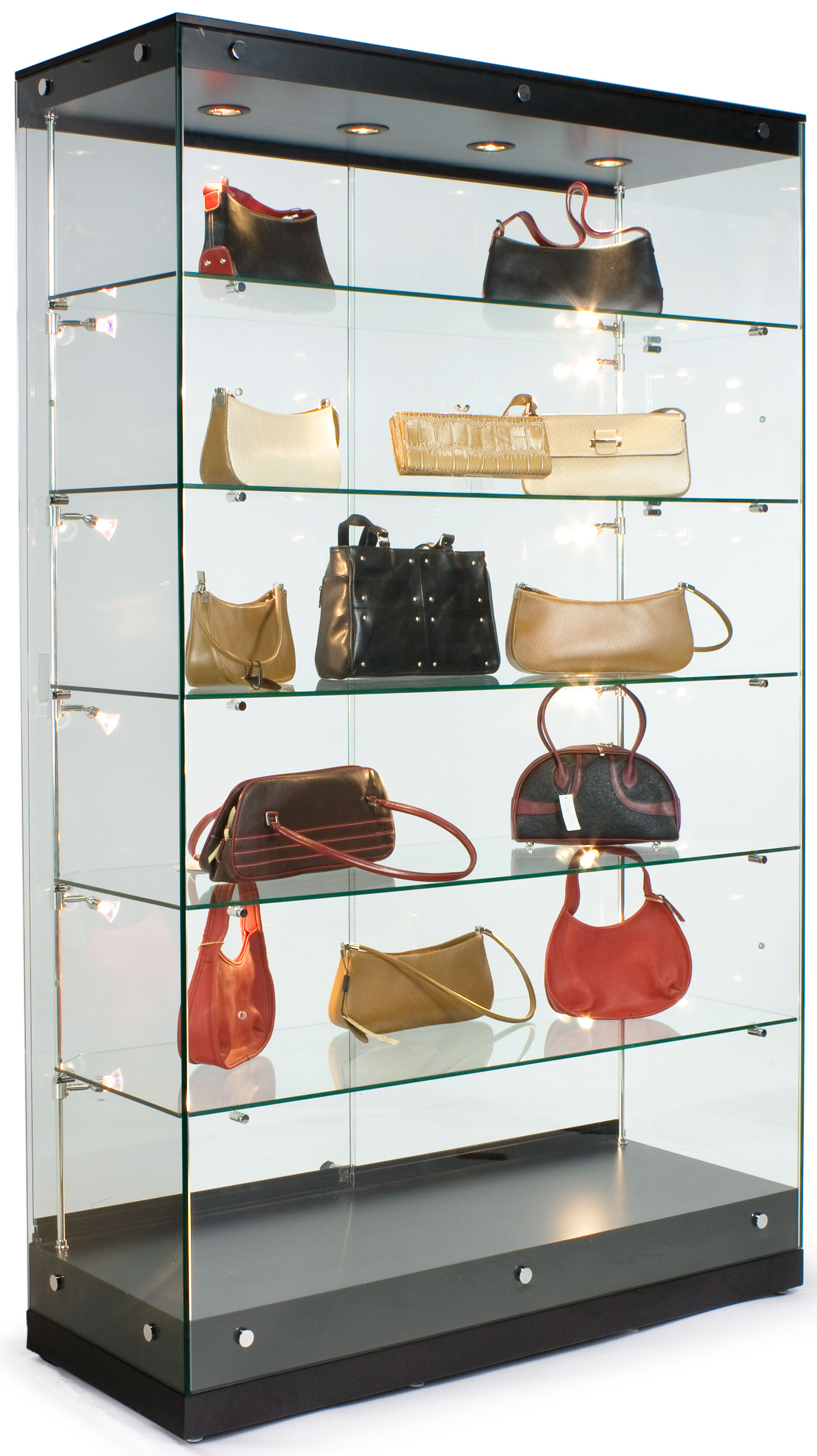 Black MDF Display Cases | Canopy Top - Top & Side Lighting | Displays2Go