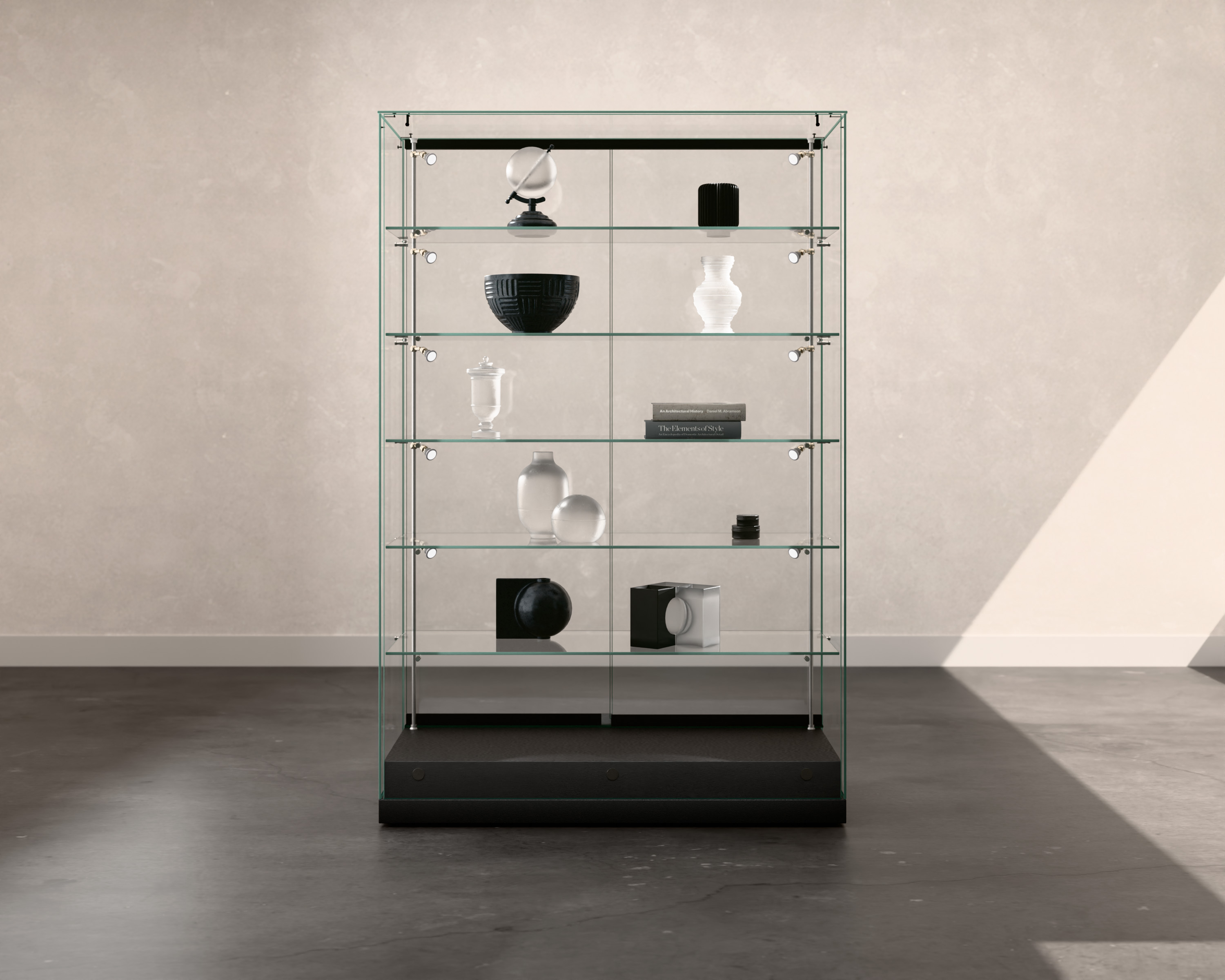 All Glass LED Showcase | 2 Sliding Doors | Displays2Go