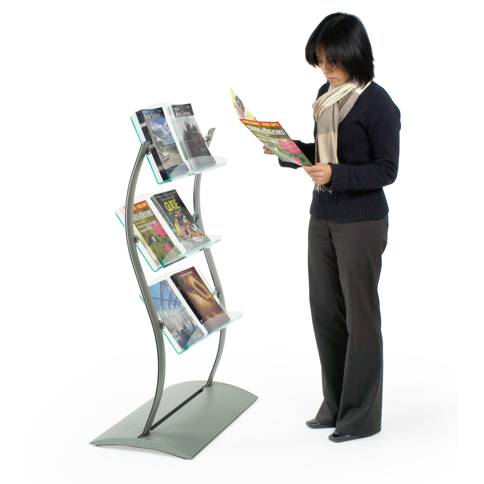 Publication Display | 3-Tier Literature Stand w/ Acrylic Pockets ...