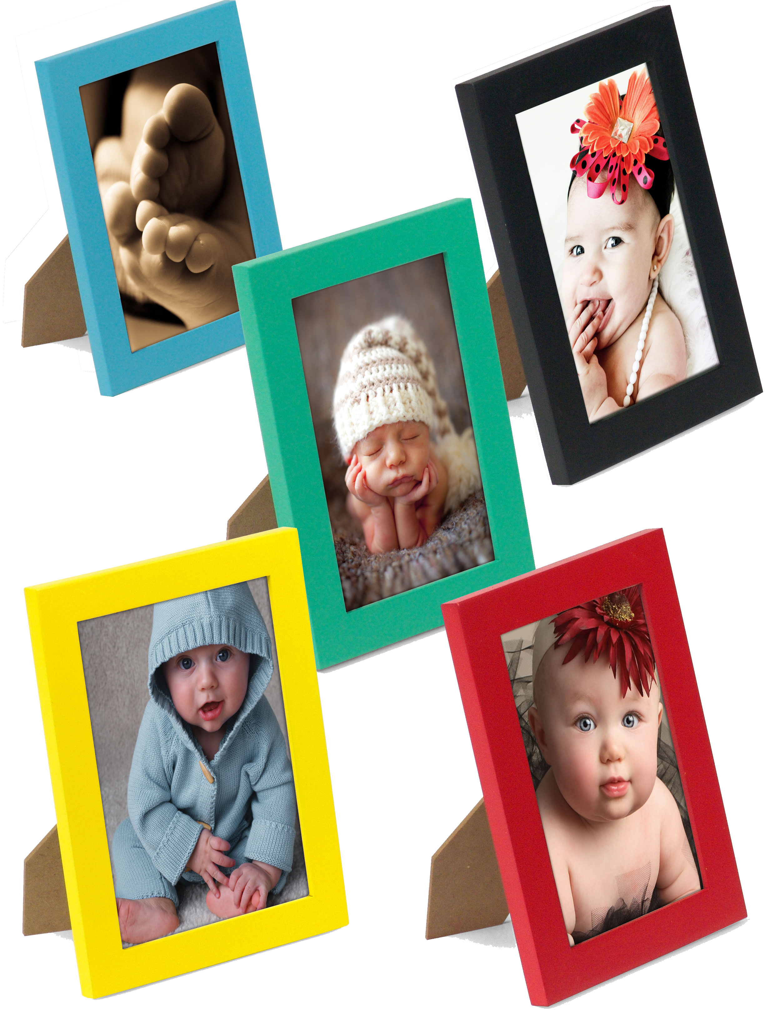 4x6 Picture Displays | Set of 5 Colors - Tabletop / Wall-Mounted ...
