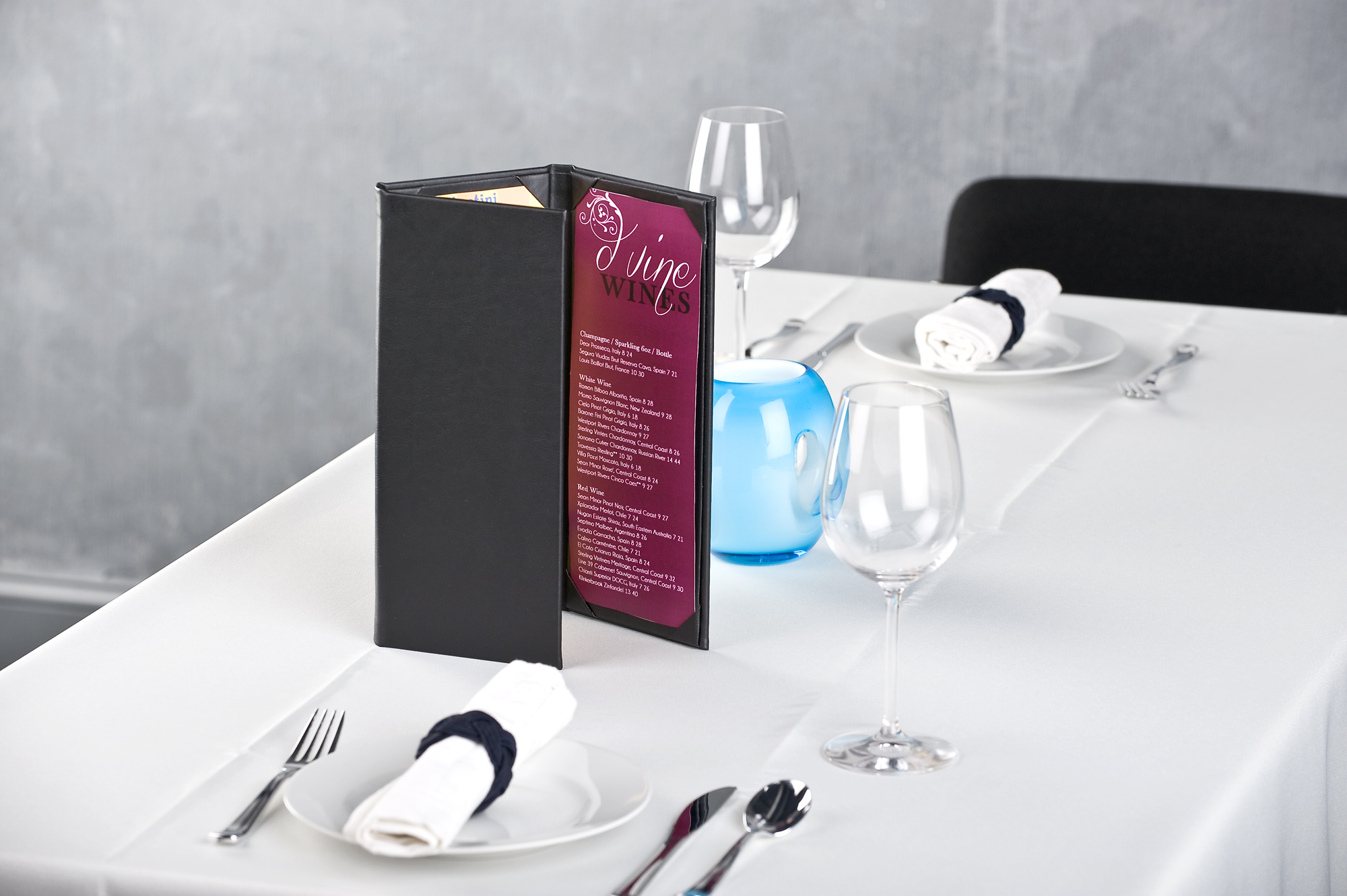 Bar Menu Covers | Holds Up to (3) Pages - Black | Displays2Go