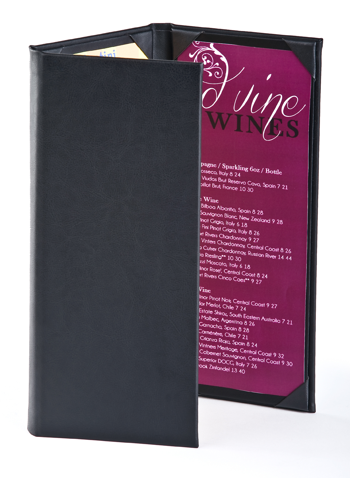Bar Menu Covers | Holds Up to (3) Pages - Black | Displays2Go
