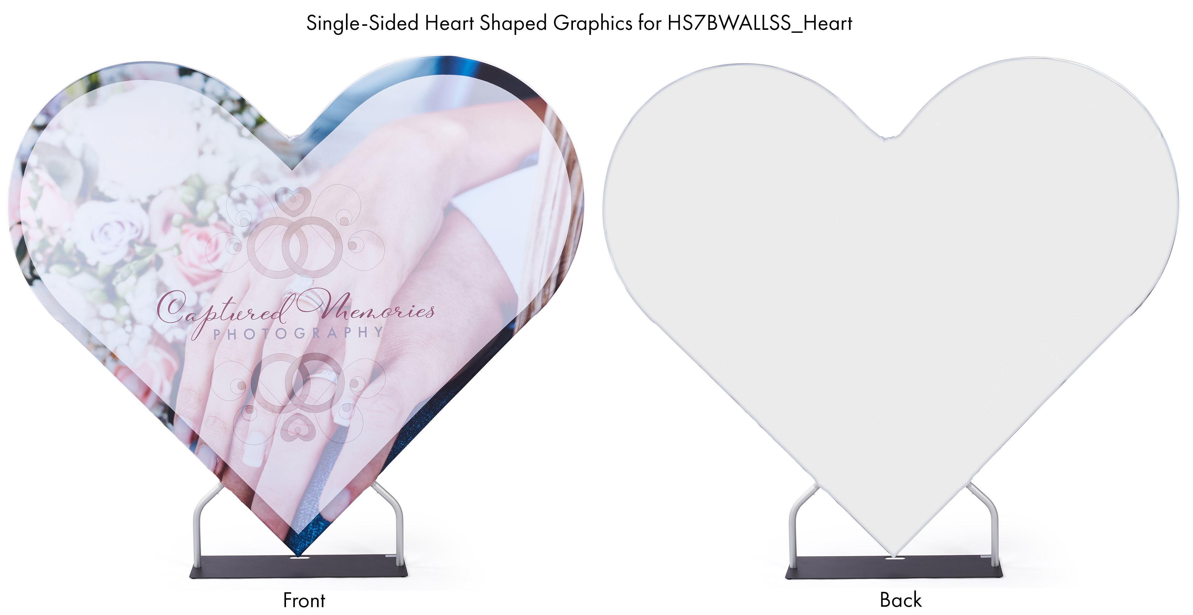 Heart Shaped Graphic Backdrop | Single or Double-Sided Signage ...