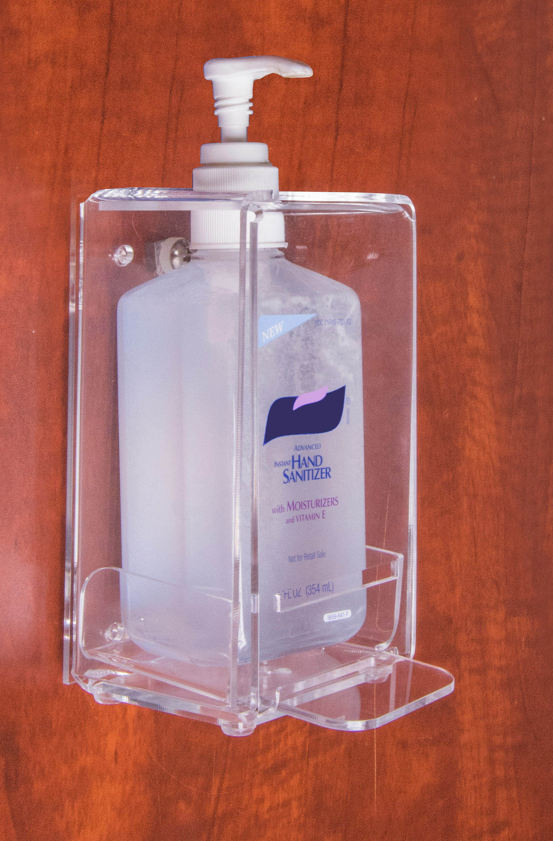 Hand Sanitizer Pump Bottle Holder | Adjustable Height | Displays2Go