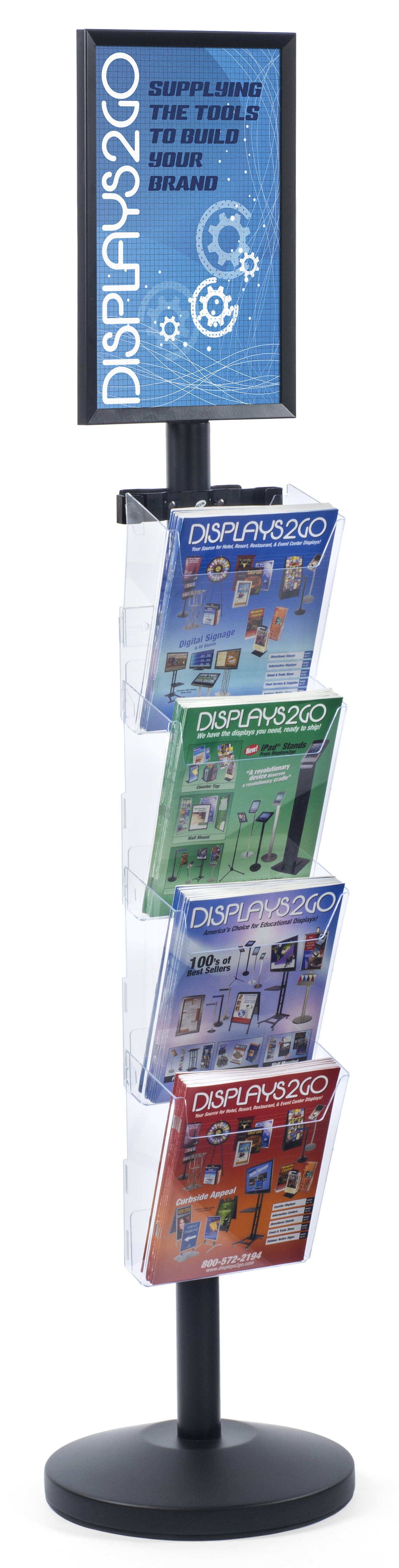 11” x 17” Sign Post with 4 Clear Literature Pockets | Displays2go