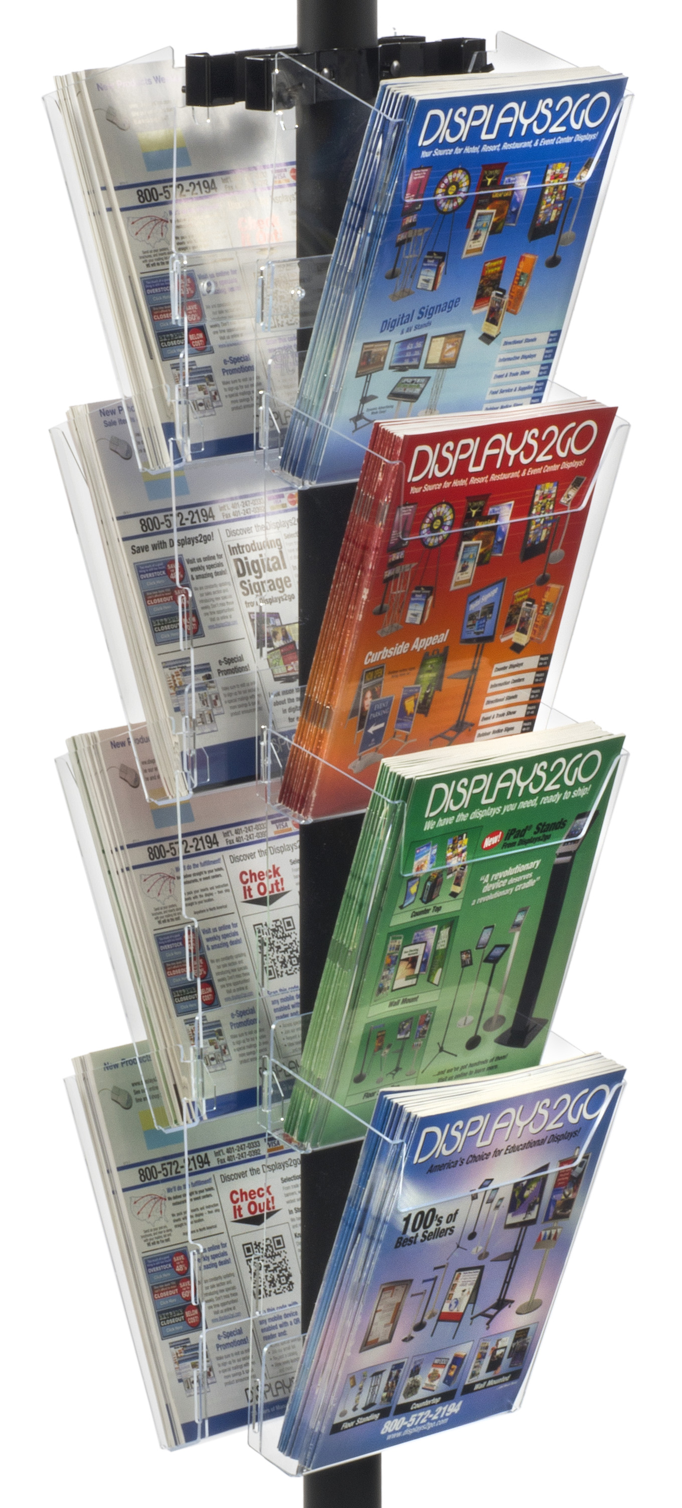 24” x 18” Sign Post with 8 Clear Literature Pockets | Displays2Go