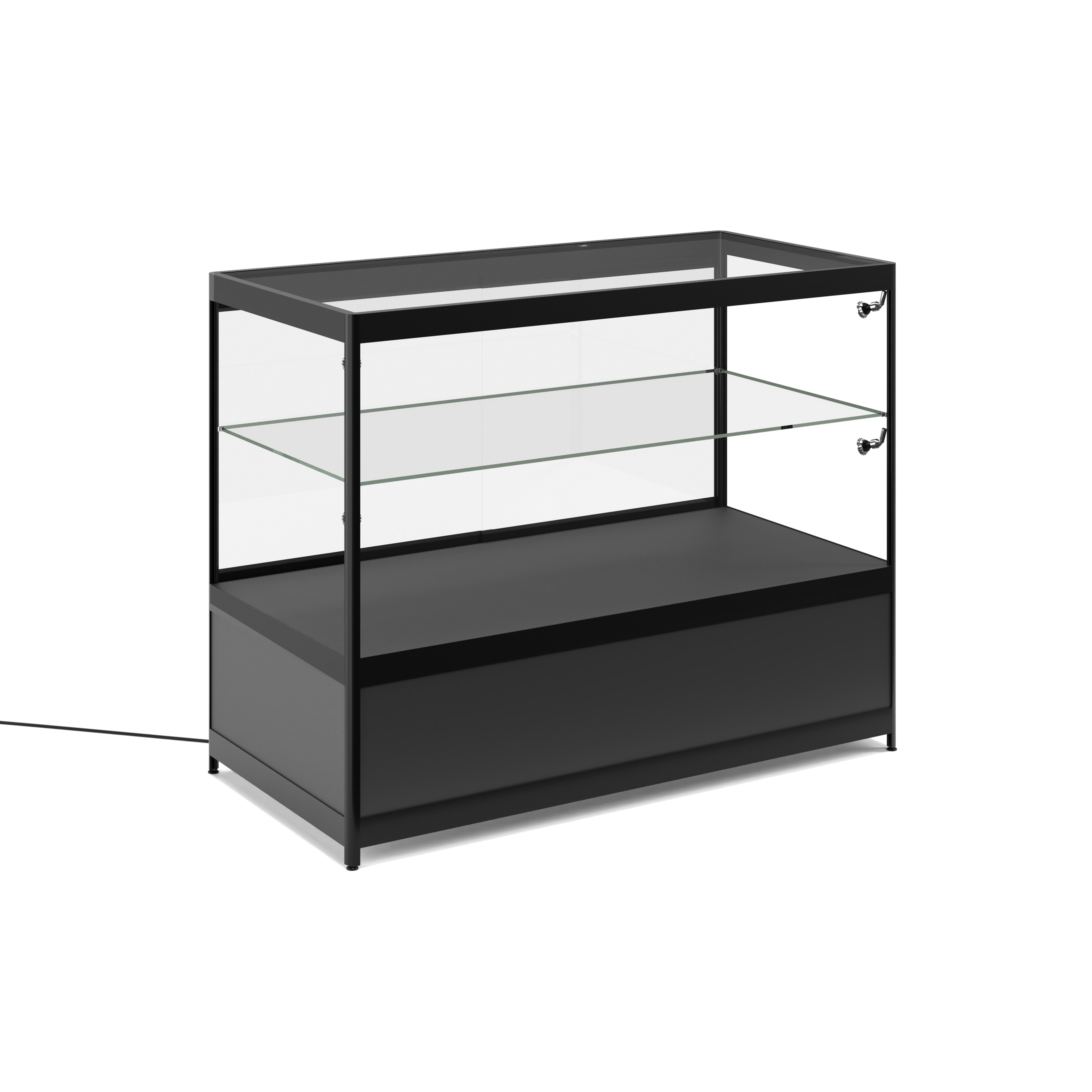 Illuminated Glass Merchandise Counter | Locking Storage Cabinet ...