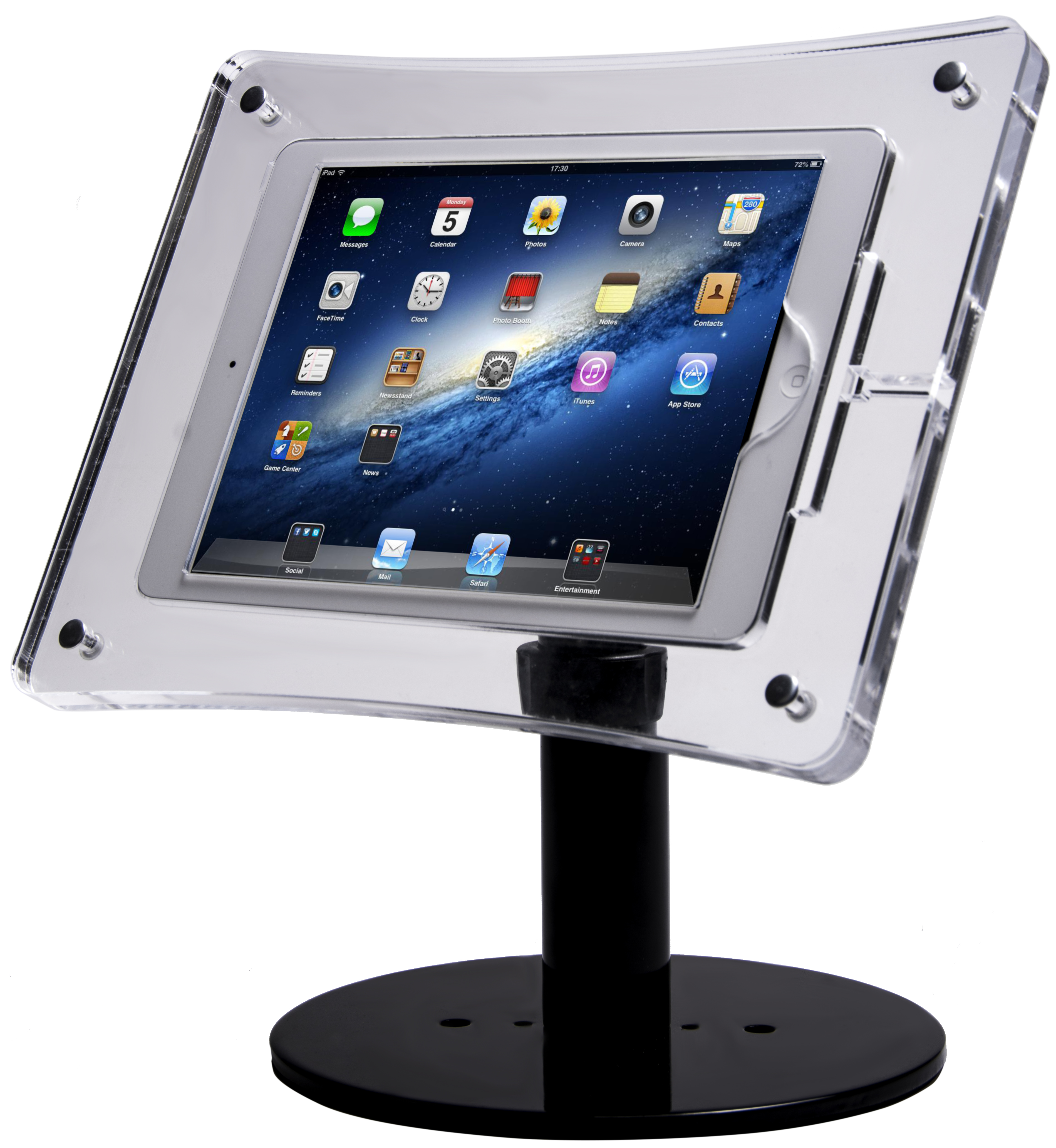 Acrylic Tablet Stand | Clear Enclosure & Black Base for Counters ...