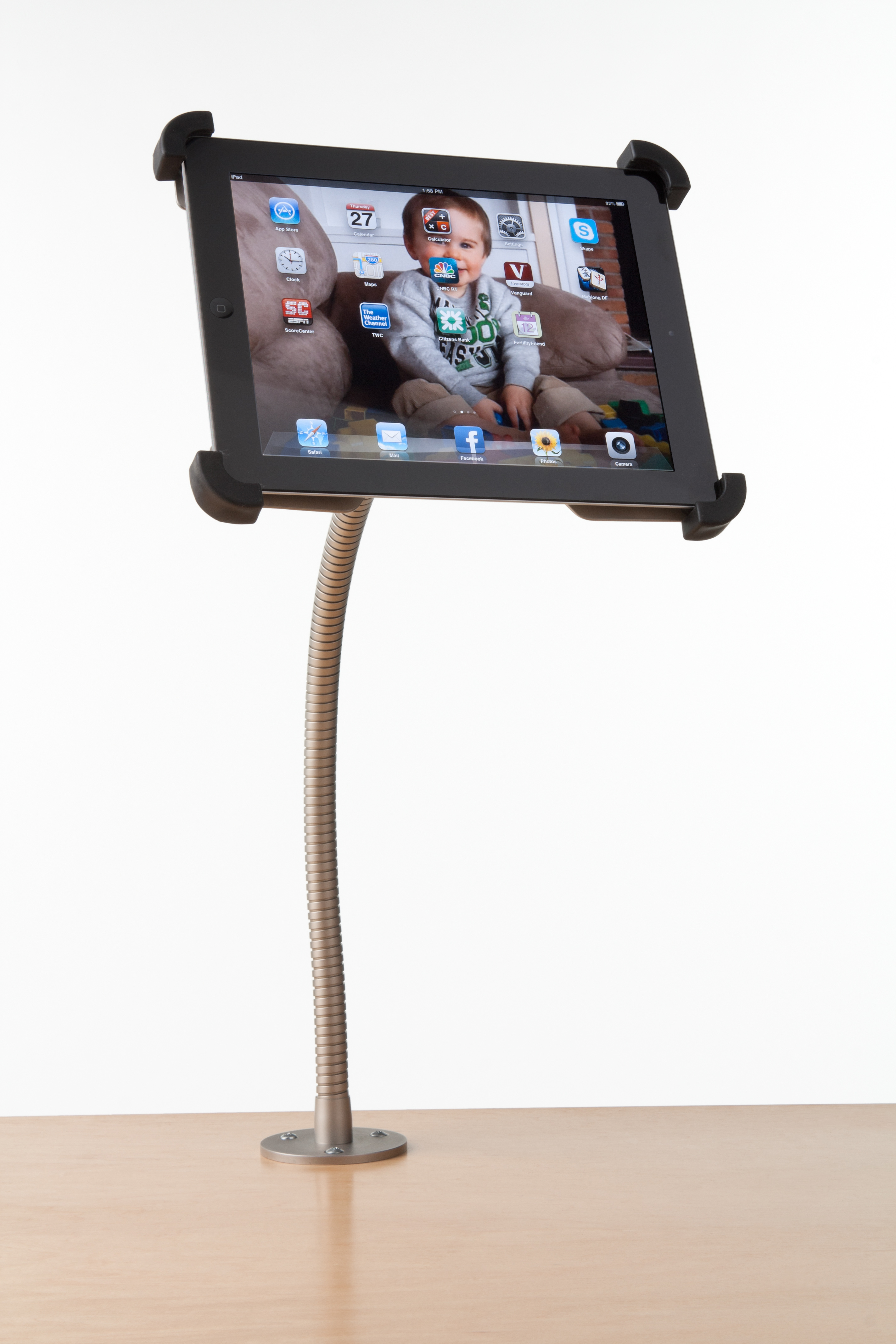 iPad Gooseneck Mount | Countertop Stand w/ Pre-Drilled Holes | Displays2Go