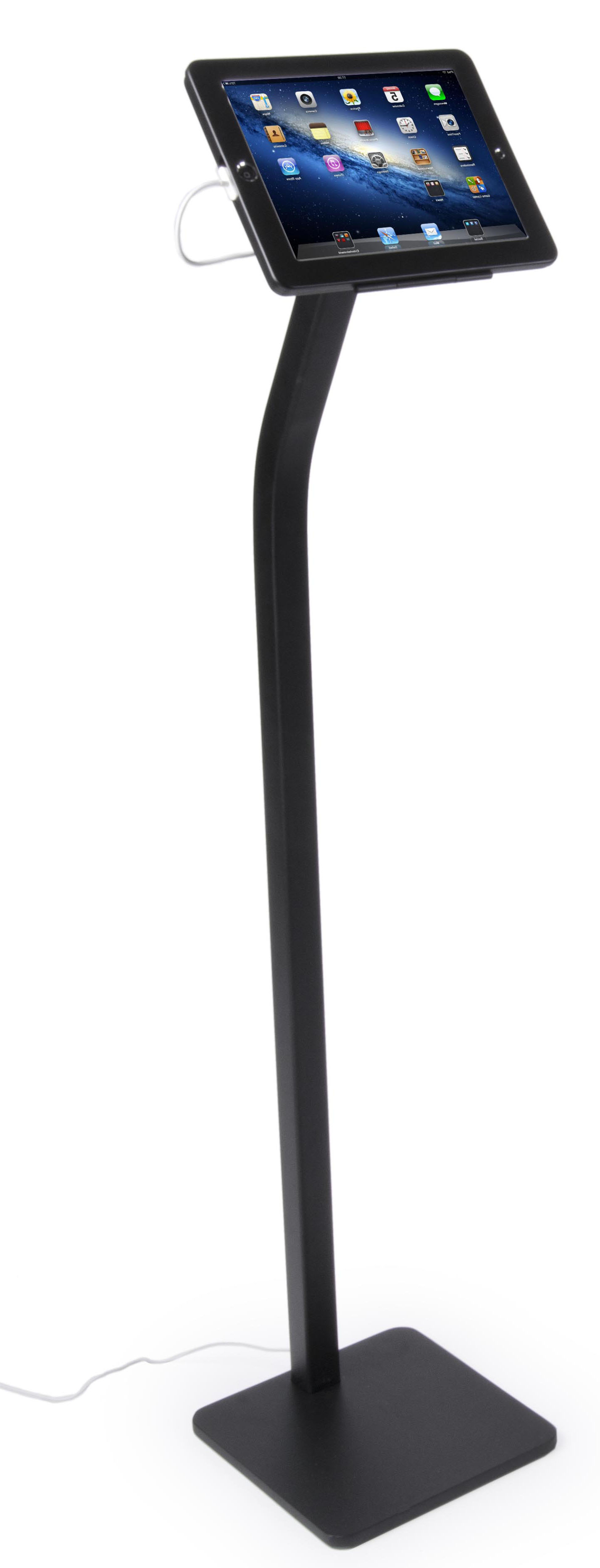 Black iPad Stand | Locking Enclosure with Integrated Charging | Displays2Go
